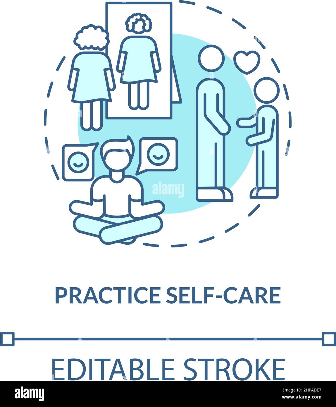 Practice self-care turquoise concept icon Stock Vector Image & Art - Alamy