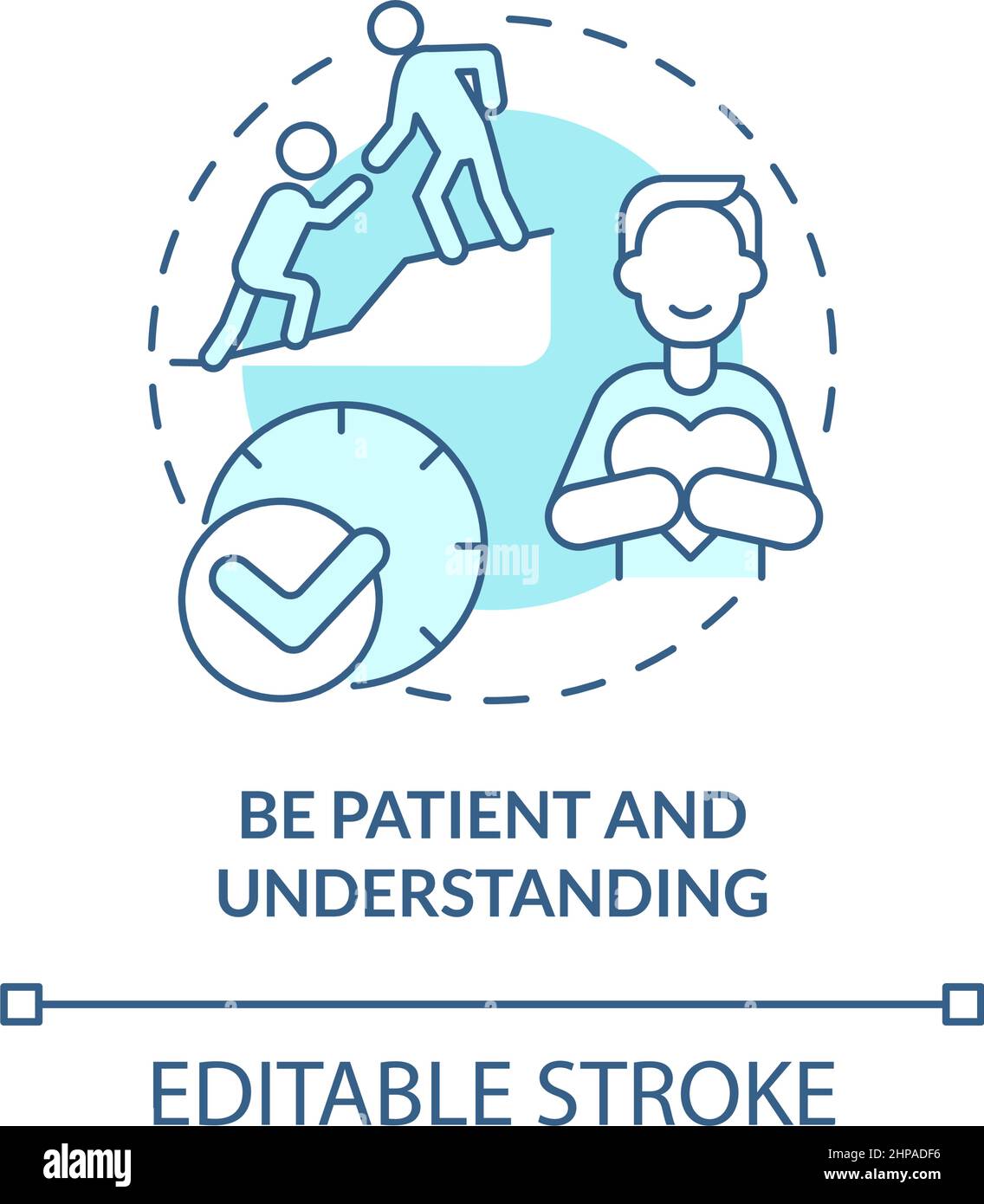 Be patient, understanding turquoise concept icon Stock Vector Image ...