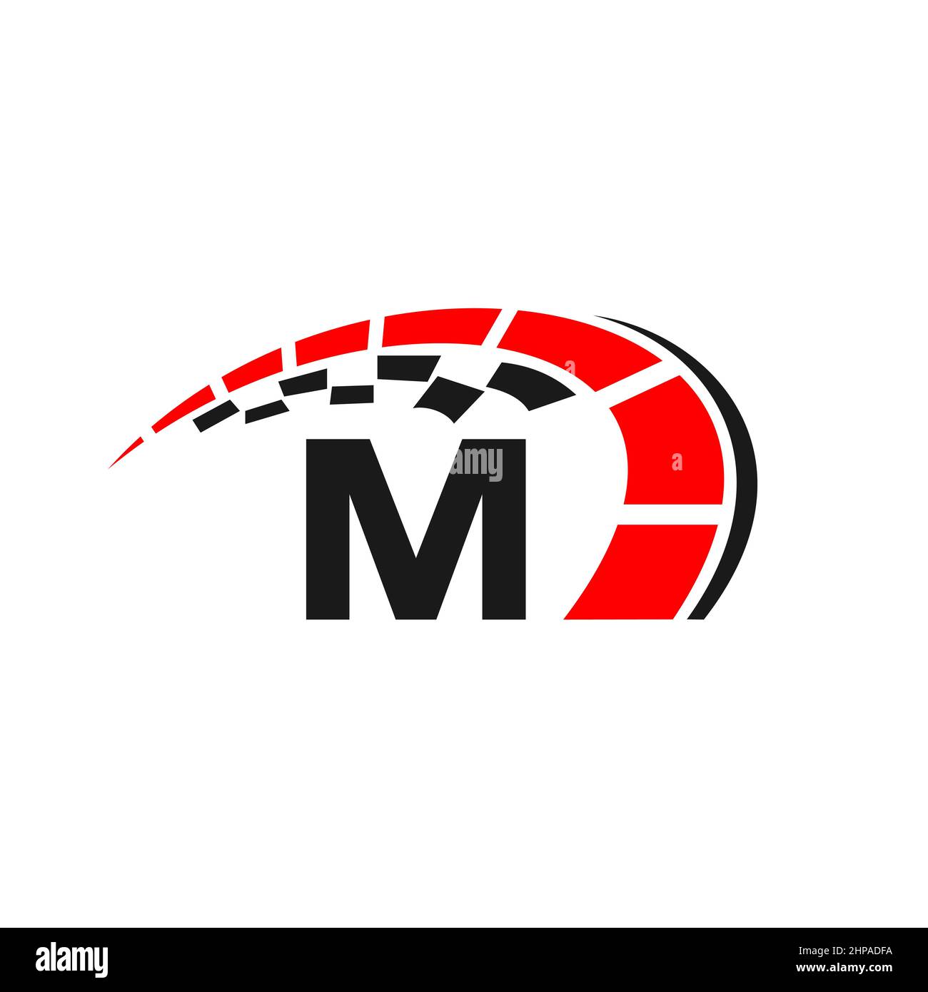 Sport Car Logo On Letter M Speed Concept. Car Automotive Template For ...
