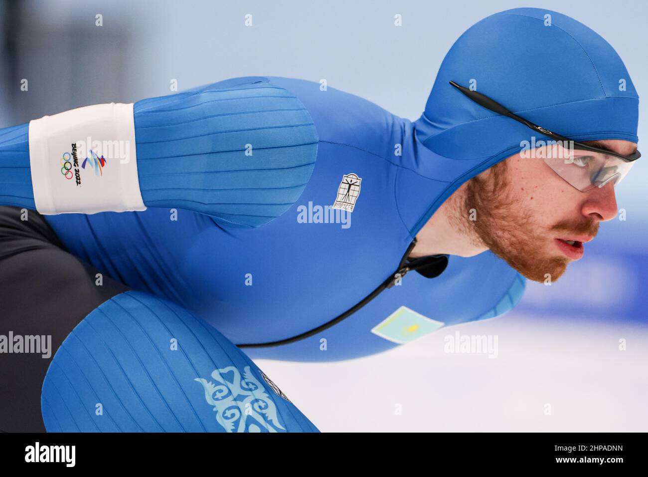 Beijing, China. 18th Feb, 2022. Dmitriy Morozov (KAZ) Speed Skating : Men's 1000m during the ...