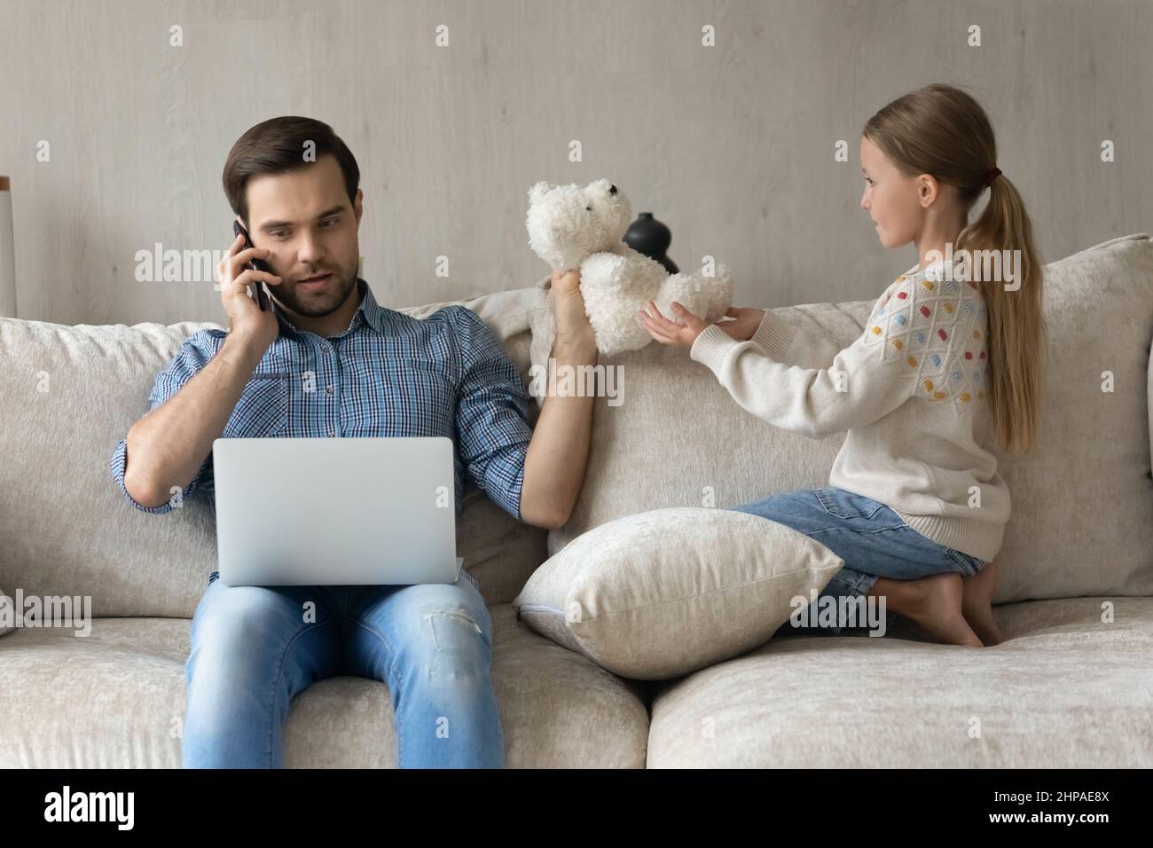 Father child work office hi-res stock photography and images - Alamy