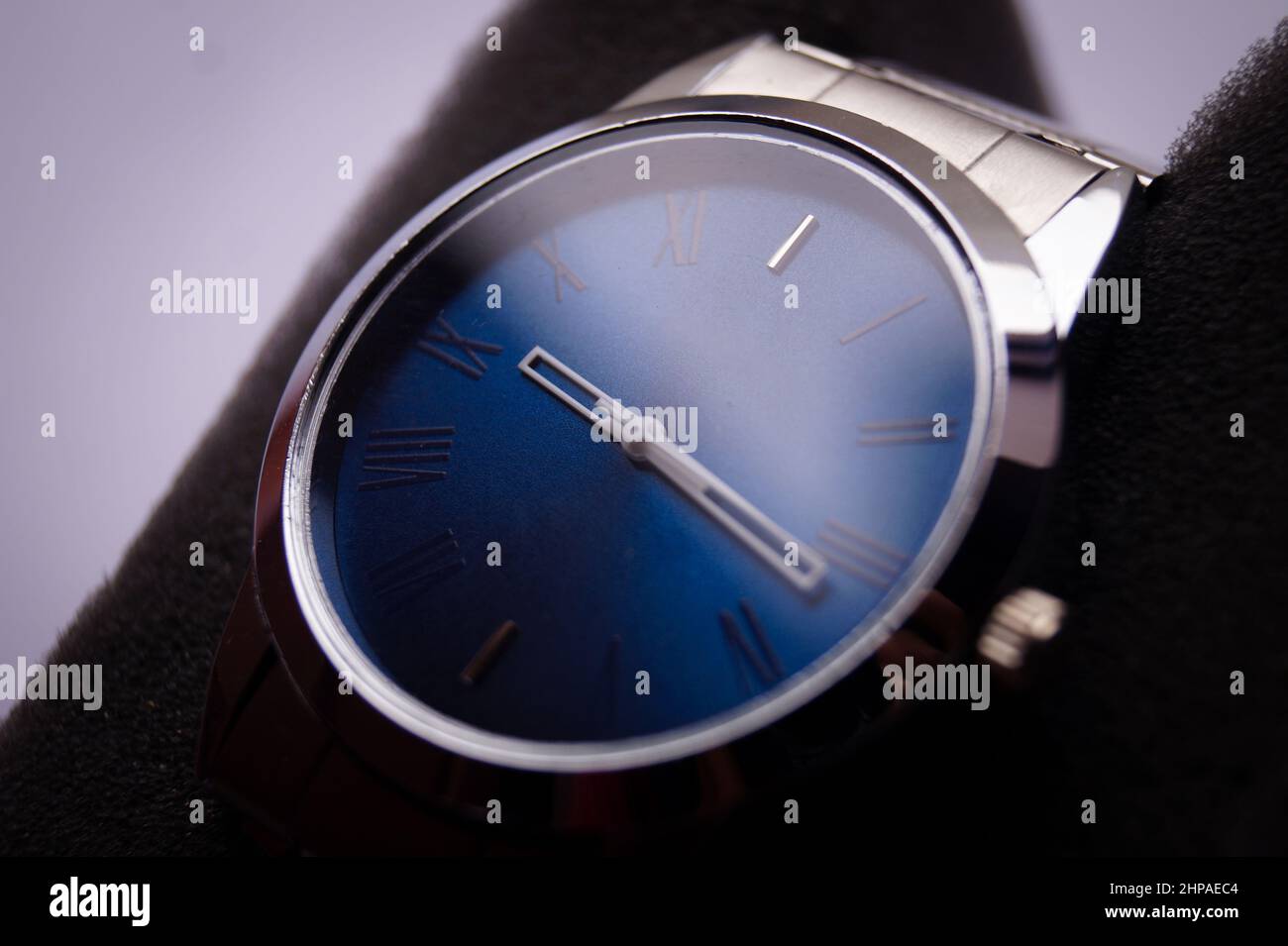 Product photography of a blue classy watch shot in my home with no ...