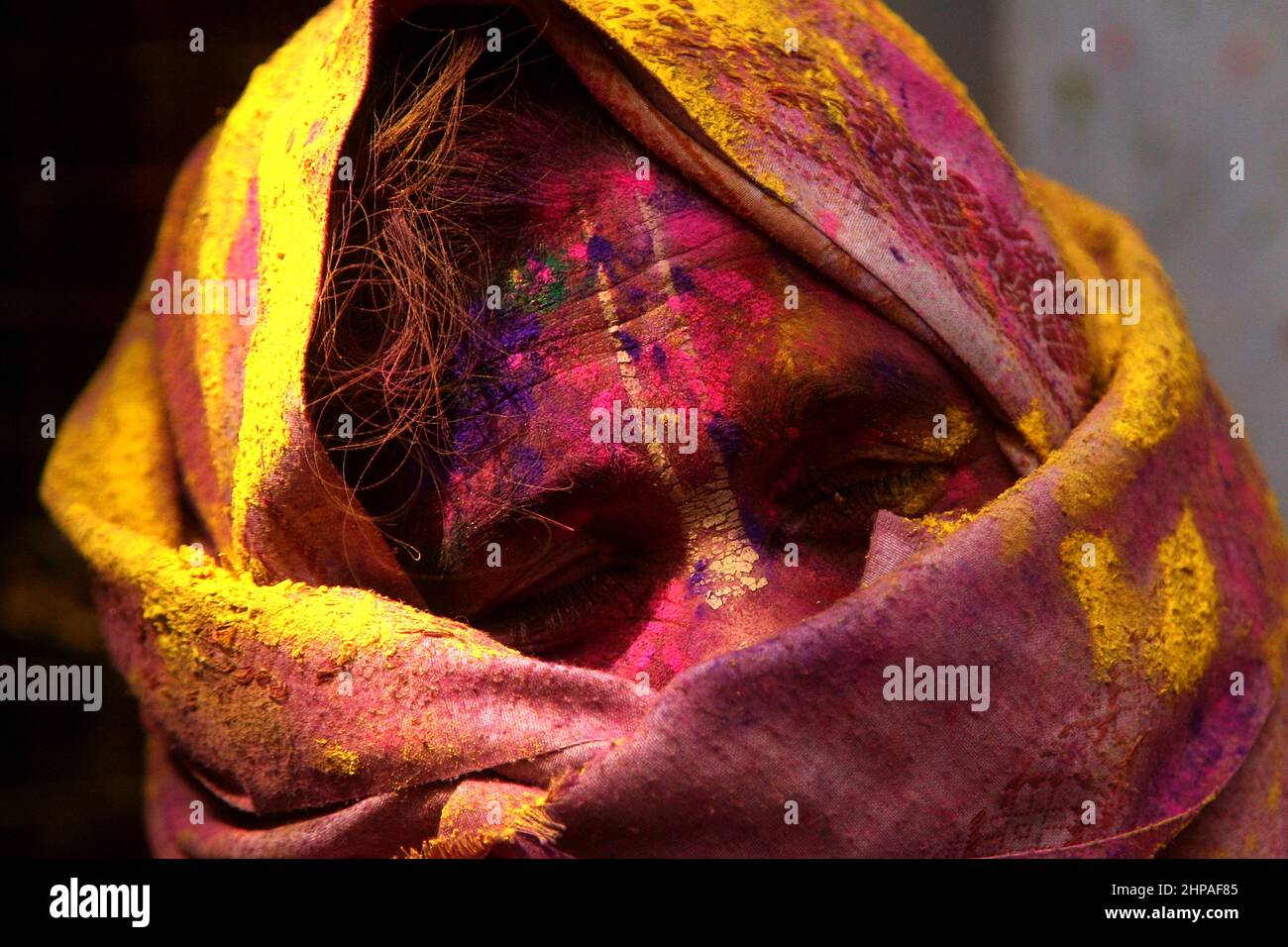 Indian widow women celebrate Holi festival in a old age home for widow ...