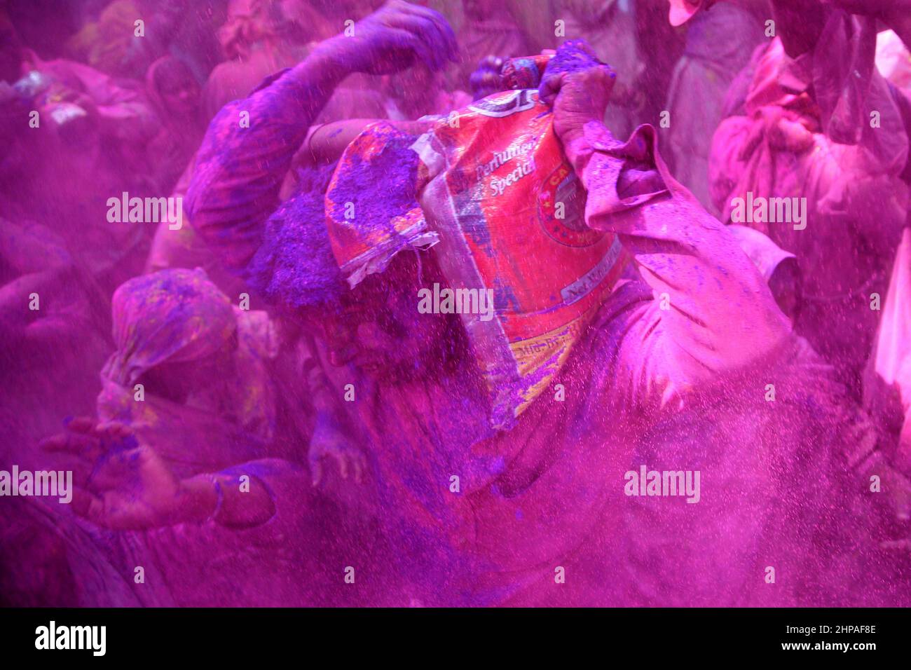 Indian widow women celebrate Holi festival in a old age home for widow ...