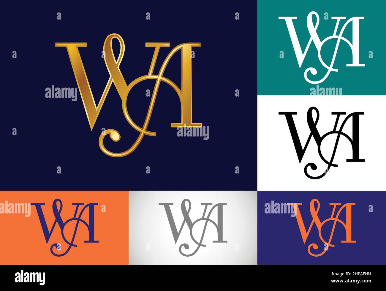 Initial Monogram Letter W A Logo Design Vector Template. WA Letter Logo ...