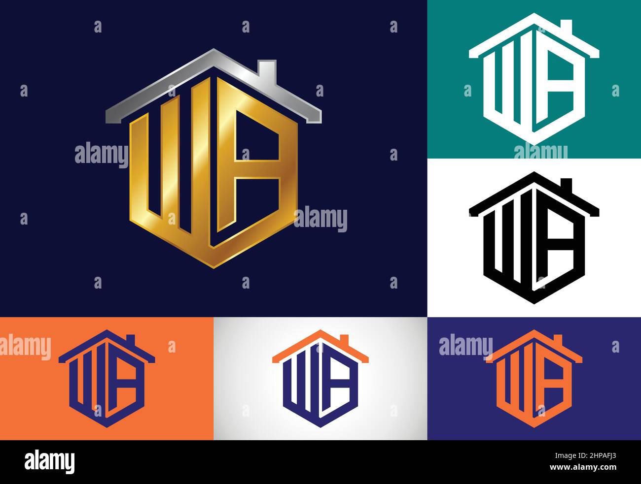 Initial Monogram Letter W A Logo Design Vector Template. WA Letter Logo ...