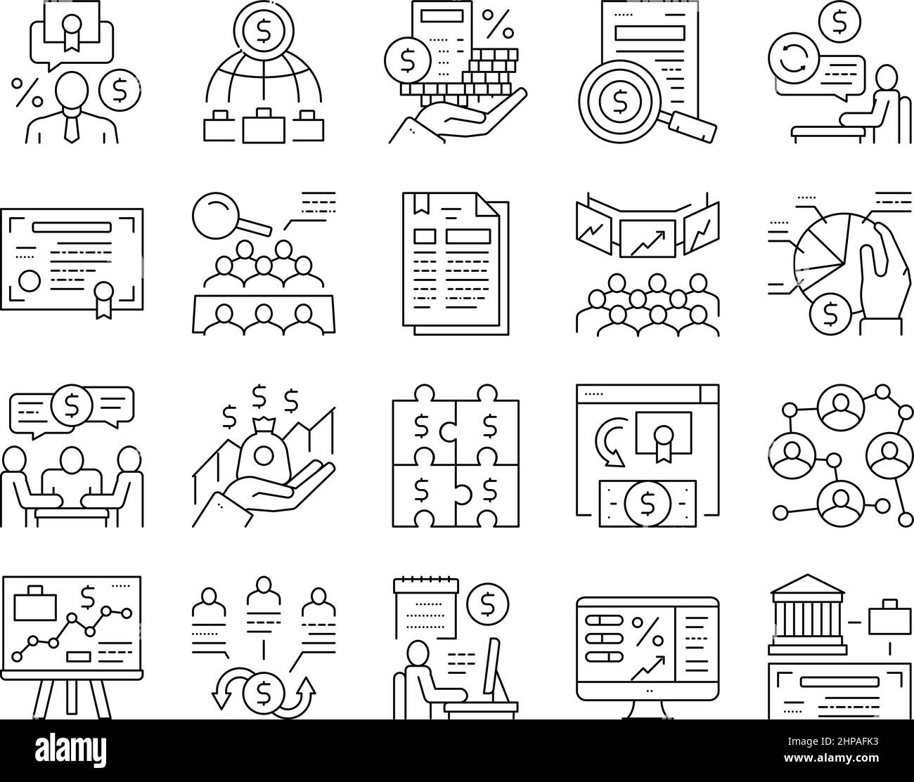 Stakeholder Business Collection Icons Set Vector Stock Vector Image ...