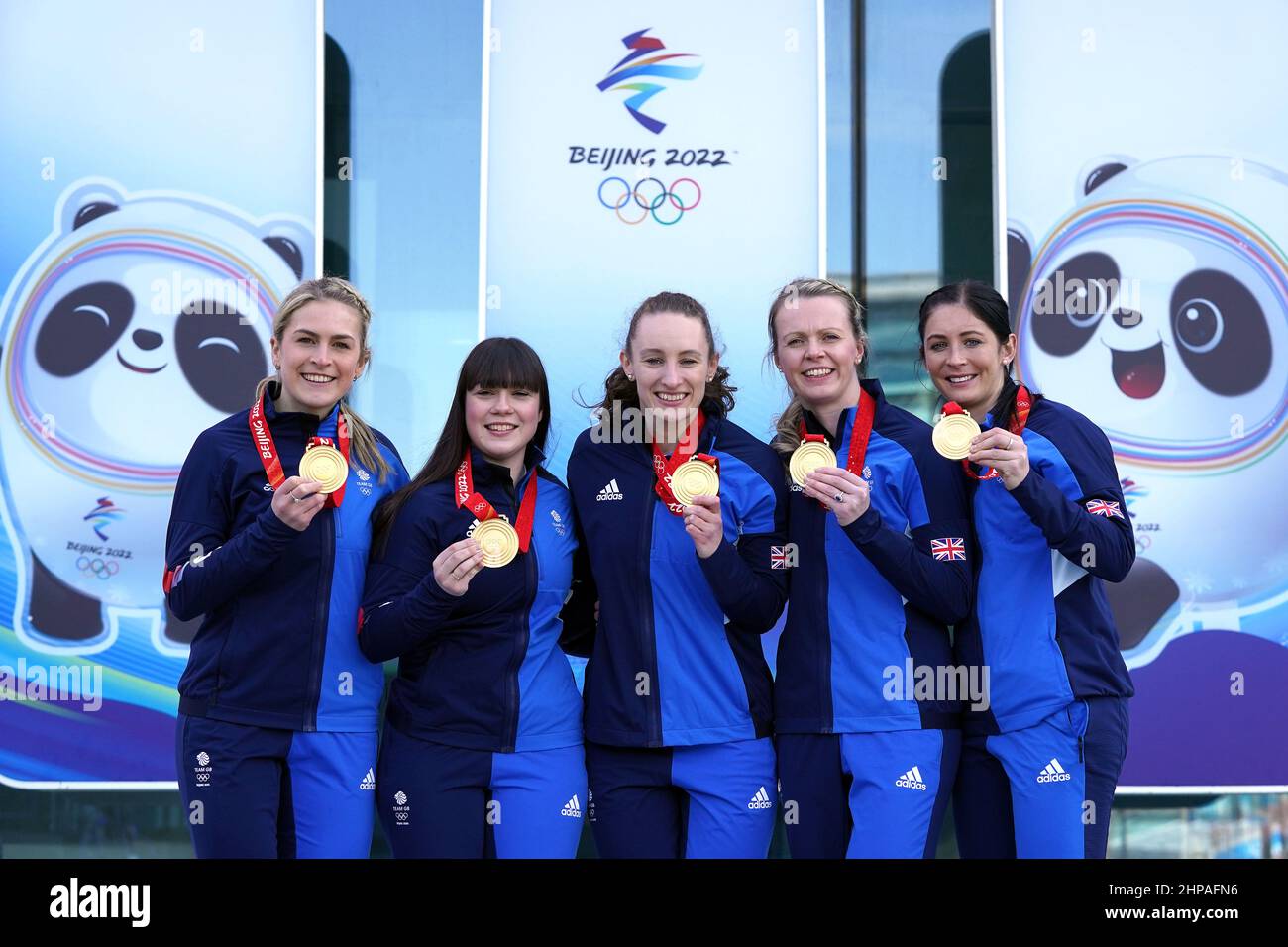 Great Britain's Mili Smith, Hailey Duff, Jennifer Dodds, Vicky Wright ...