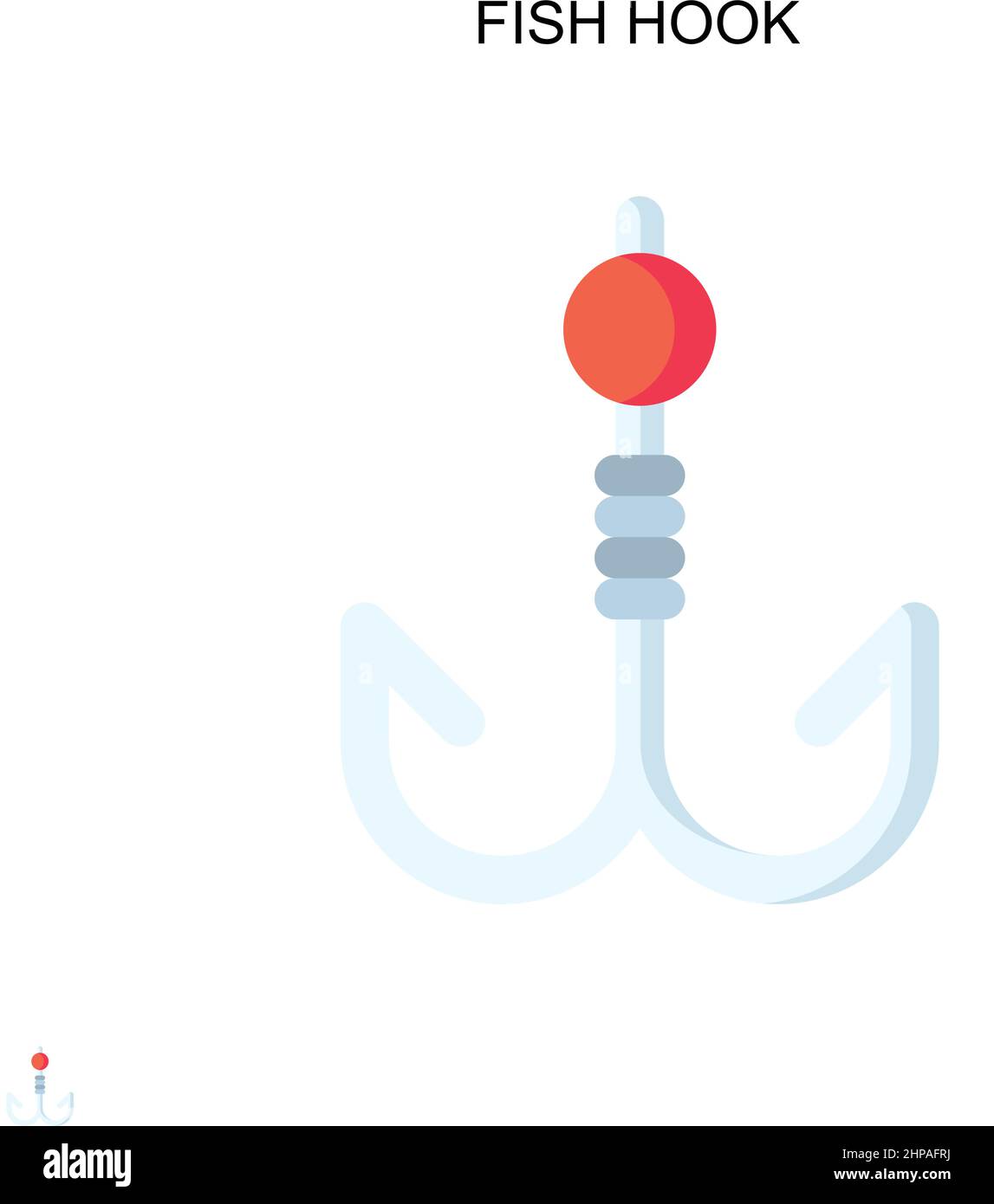 Fish hook Simple vector icon. Illustration symbol design template for ...