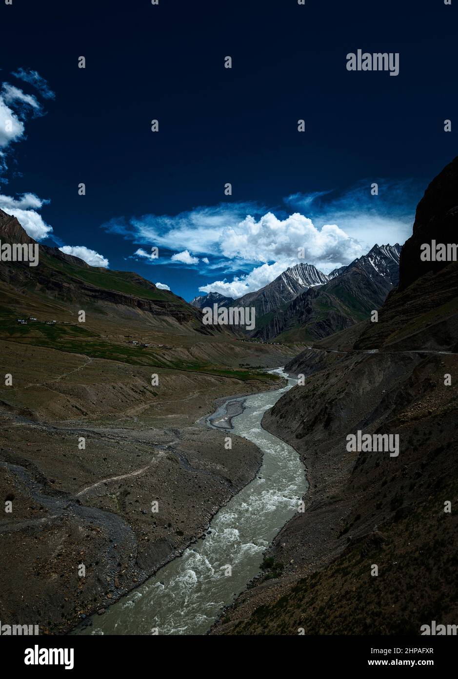 Pin River in Pin Valley, Spiti Valley, Himachal Pradesh, India Stock ...