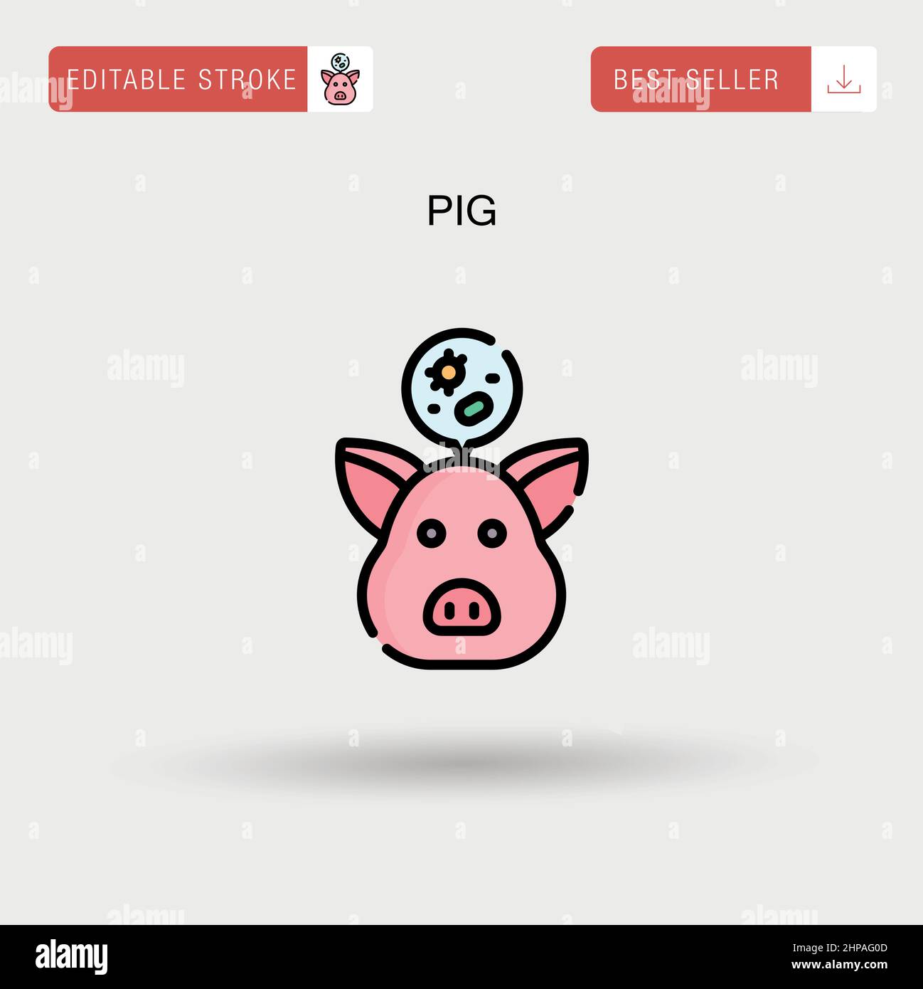 Pig label symbol pork meat hi-res stock photography and images - Alamy