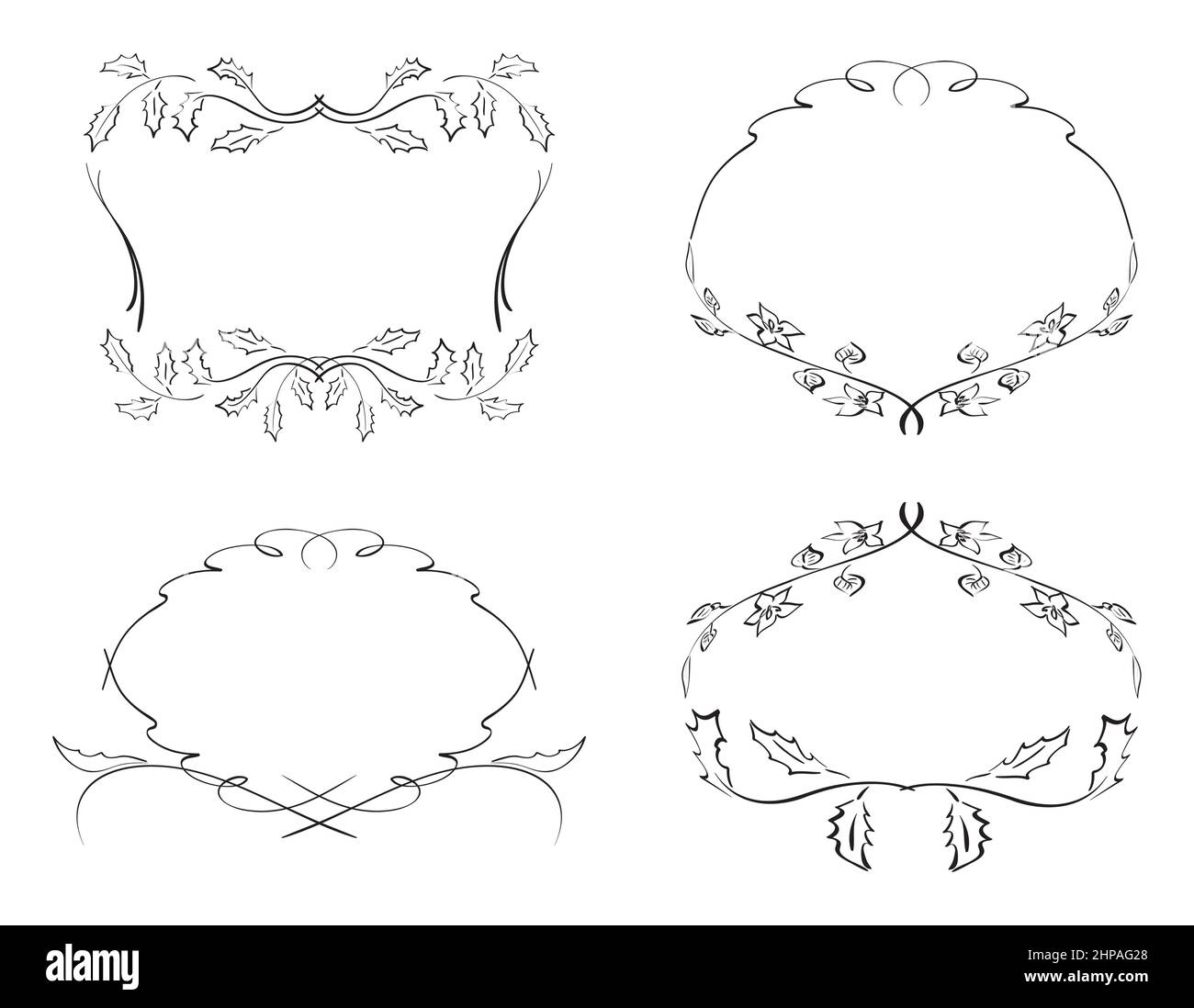 Frames decorative elements Black and White Stock Photos & Images - Alamy