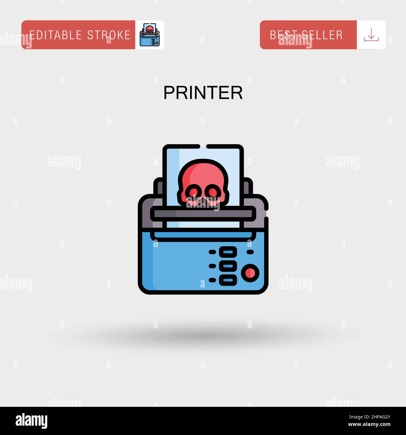 Cartoon Computer Printer Parts