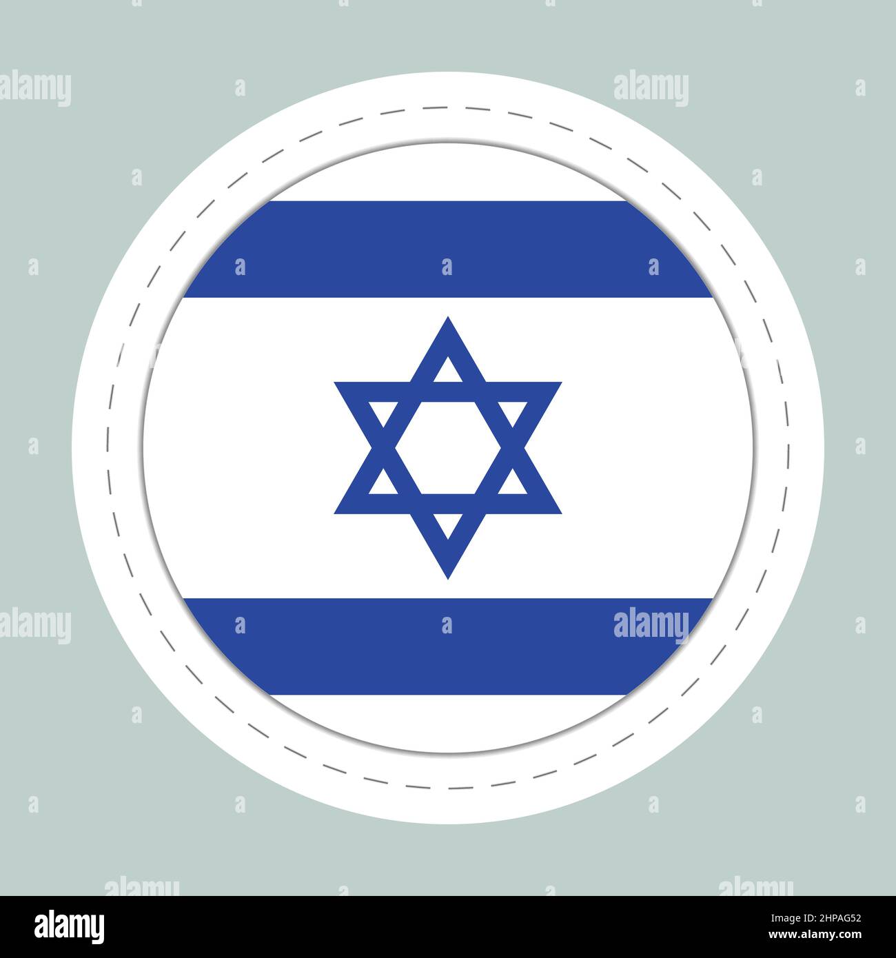 Sticker ball with flag of Israel. Round sphere, template icon. Israeli ...