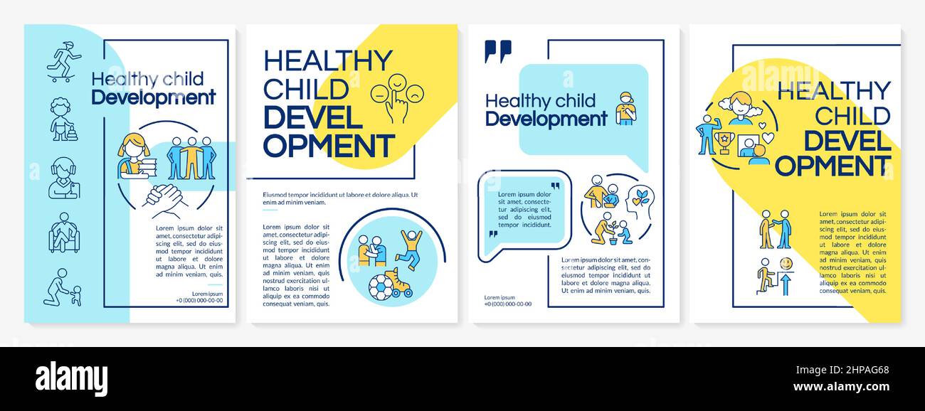 Successful child development blue and yellow brochure template Stock ...