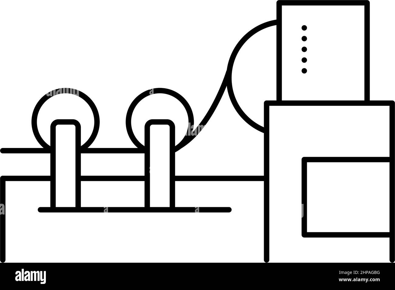 paper rolling system line icon vector illustration Stock Vector Image ...