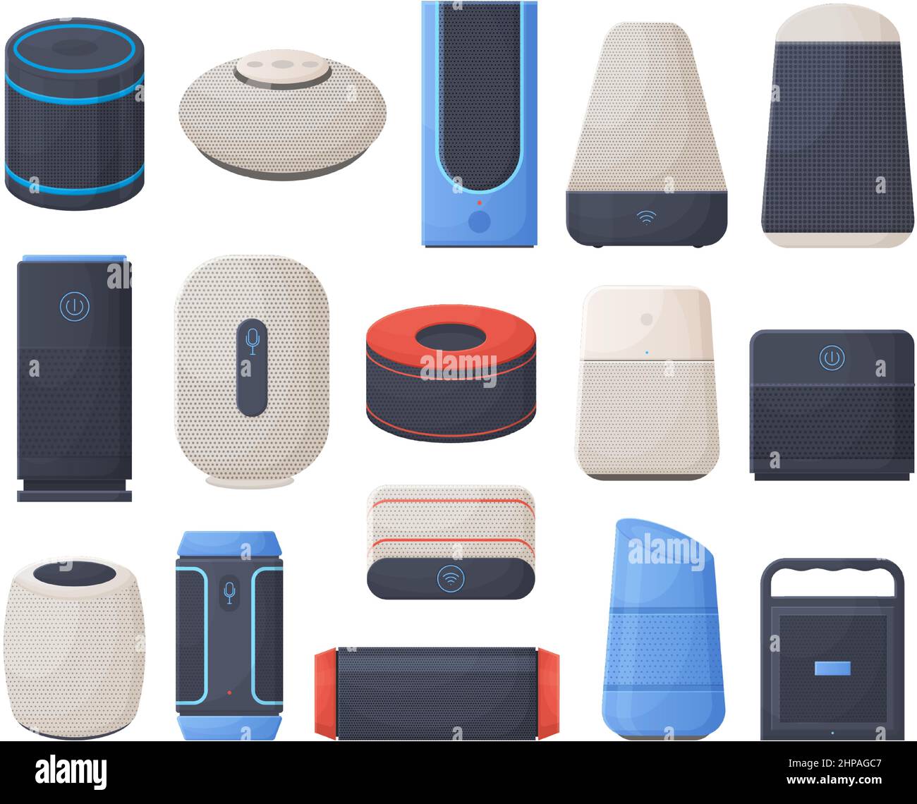 Smart home speaker, voice assistant digital device. Speakers with voice ...