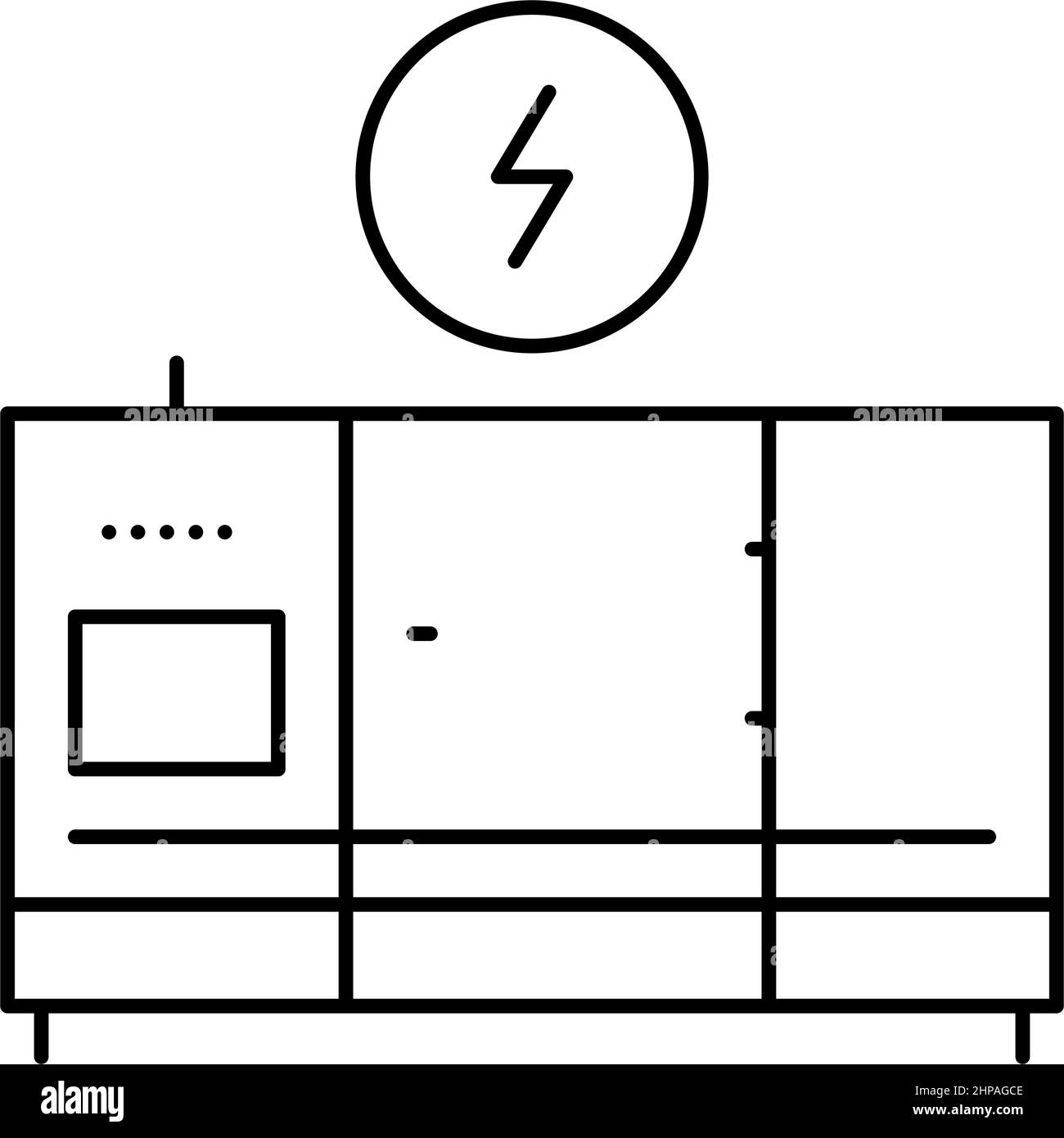electrical equipment line icon vector black illustration Stock Vector ...