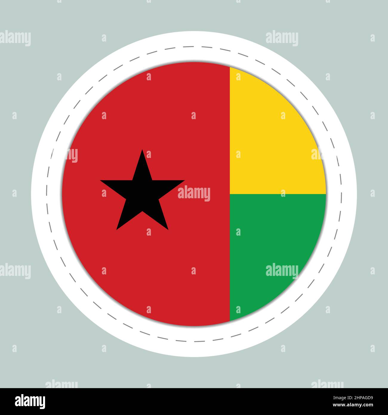 Sticker ball with flag of Guinea-Bissau. Round sphere, template icon ...