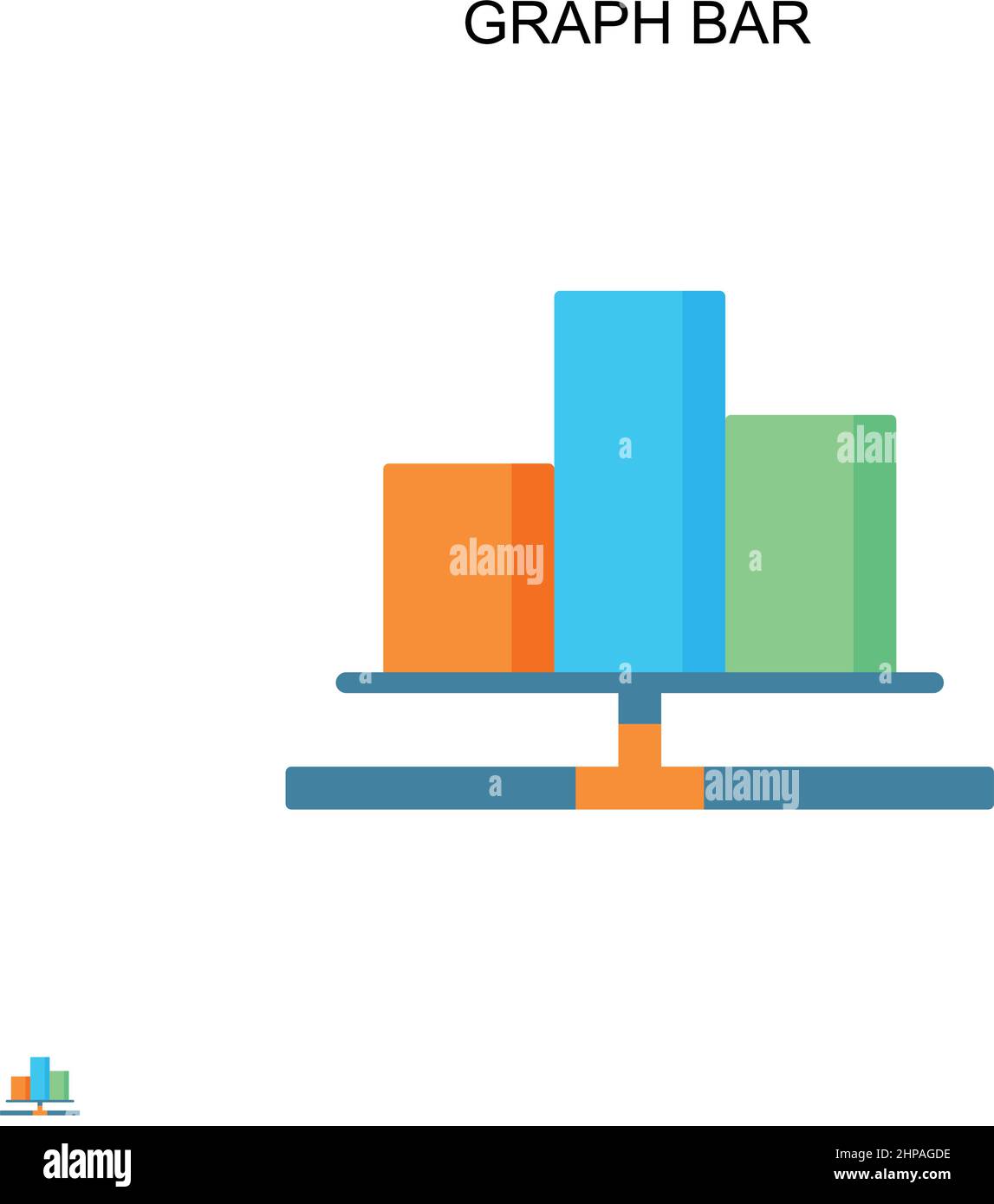 Graph bar Simple vector icon. Illustration symbol design template for ...