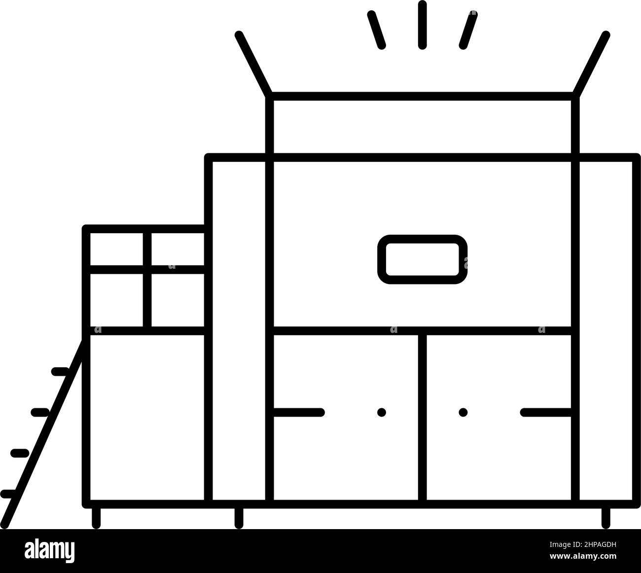 waste factory machine line icon vector illustration Stock Vector Image ...