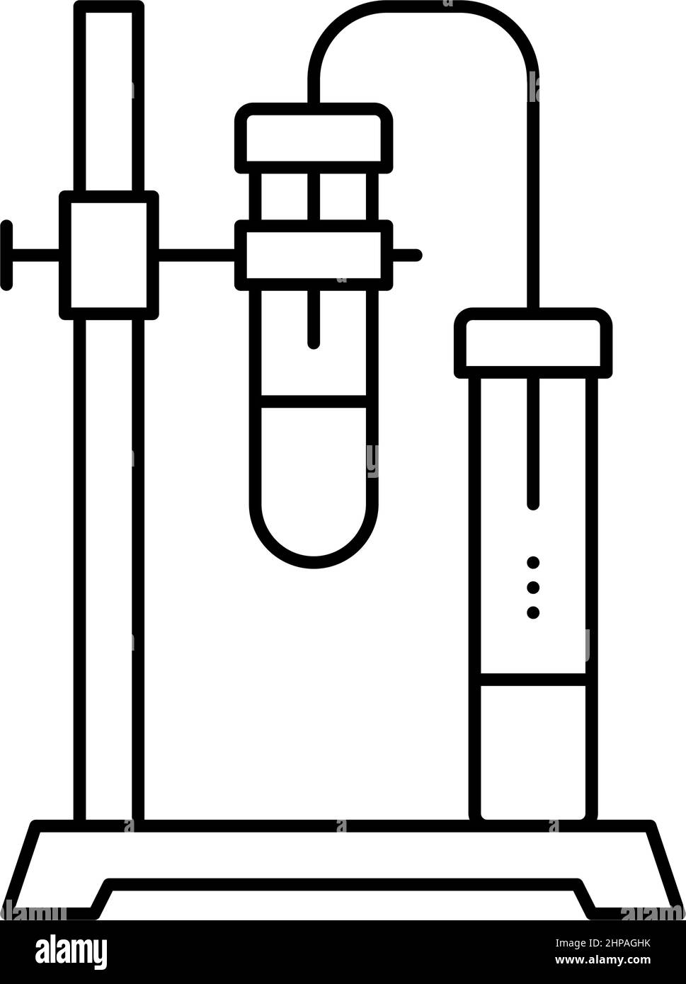 stand and clamp with tube line icon vector isolated illustration Stock ...