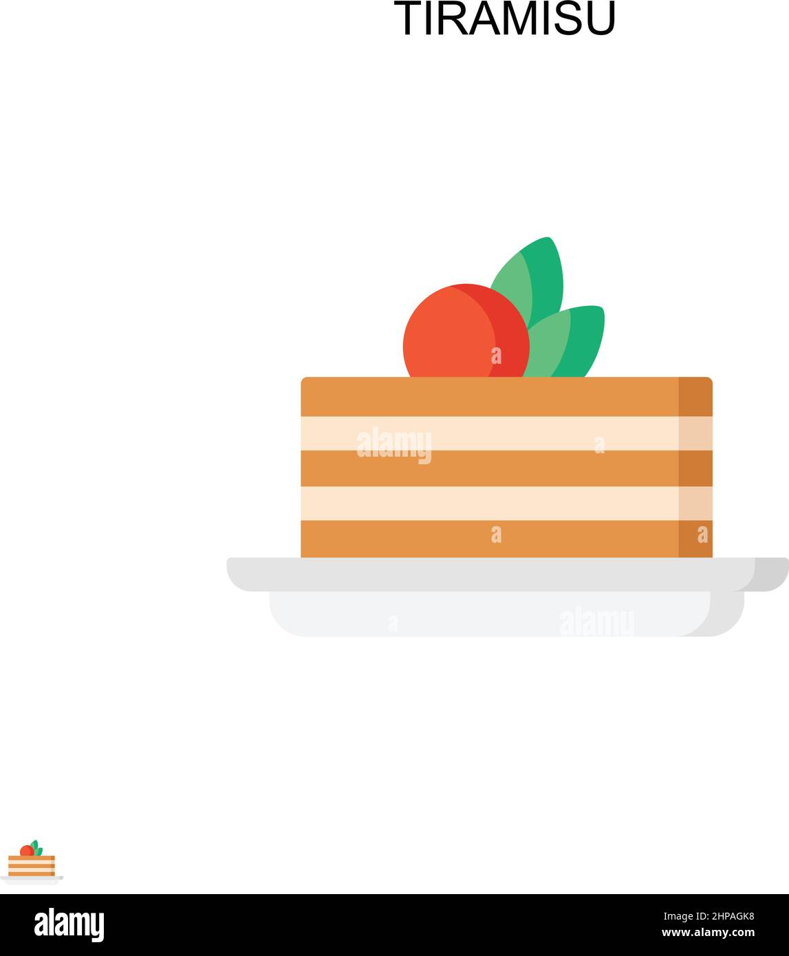 Tiramisu Simple vector icon. Illustration symbol design template for ...