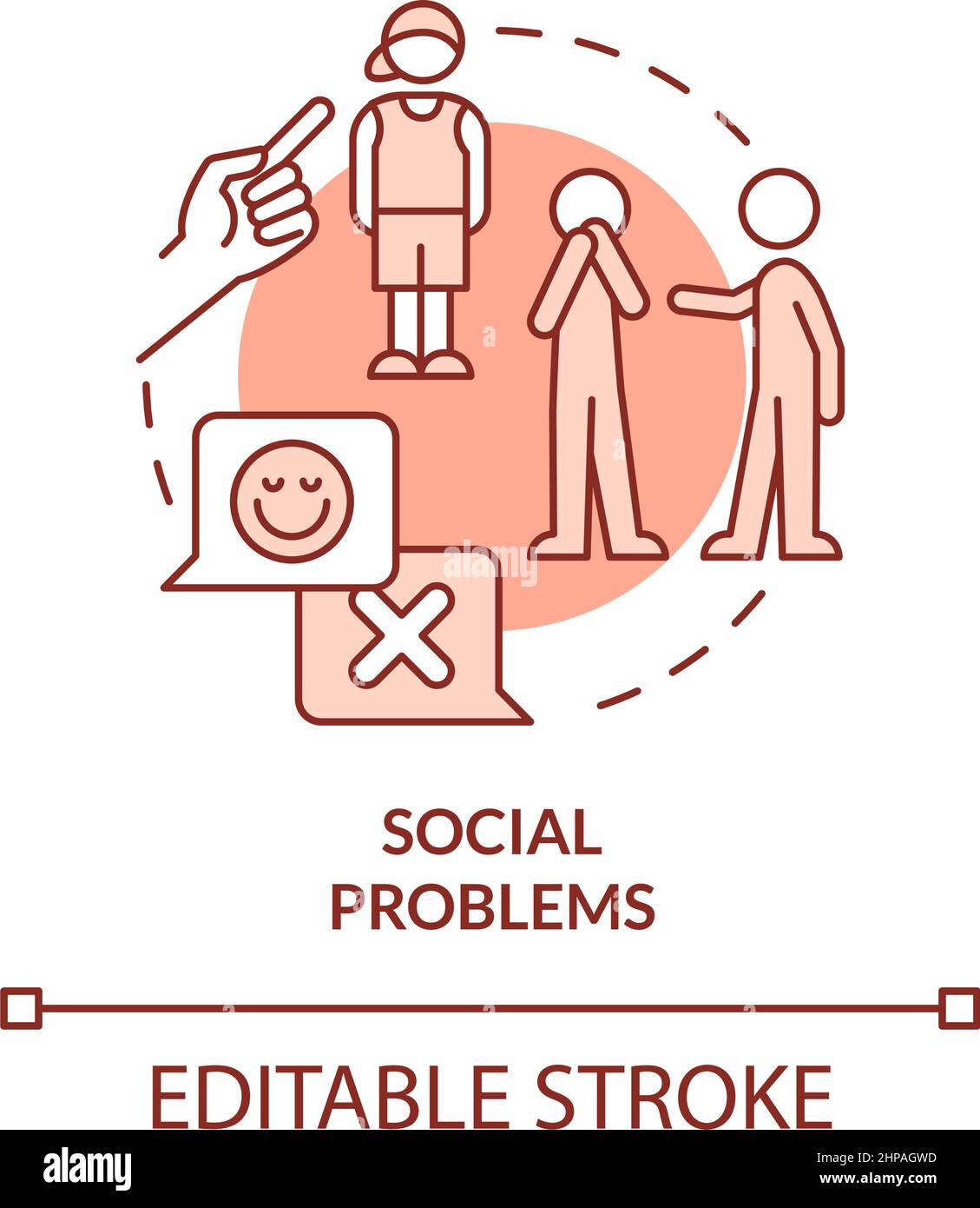 Social problems red concept icon Stock Vector Image & Art - Alamy