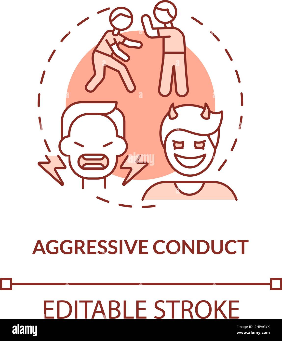 Aggressive Conduct Red Concept Icon Stock Vector Image And Art Alamy