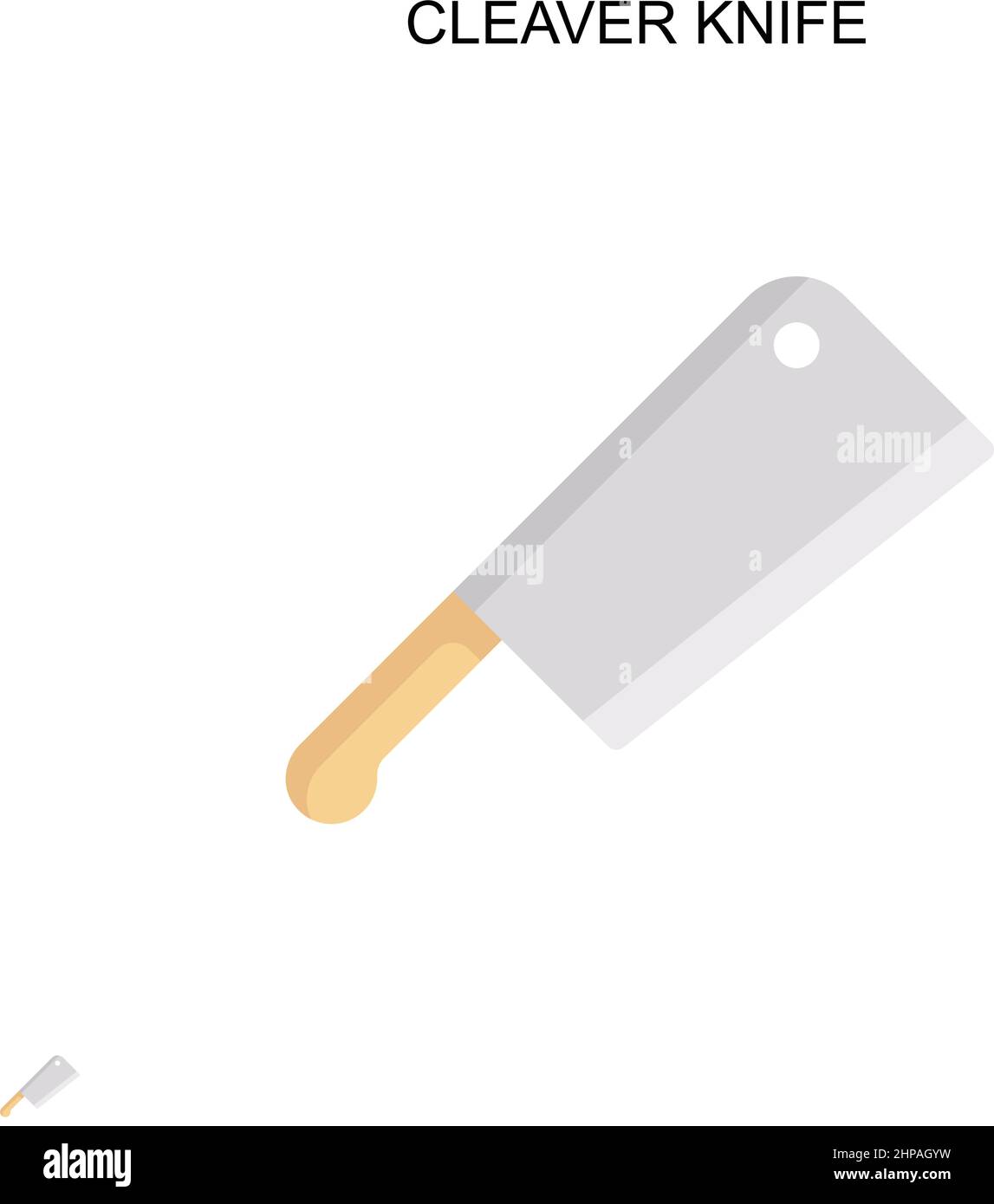 Cleaver knife Simple vector icon. Illustration symbol design template ...