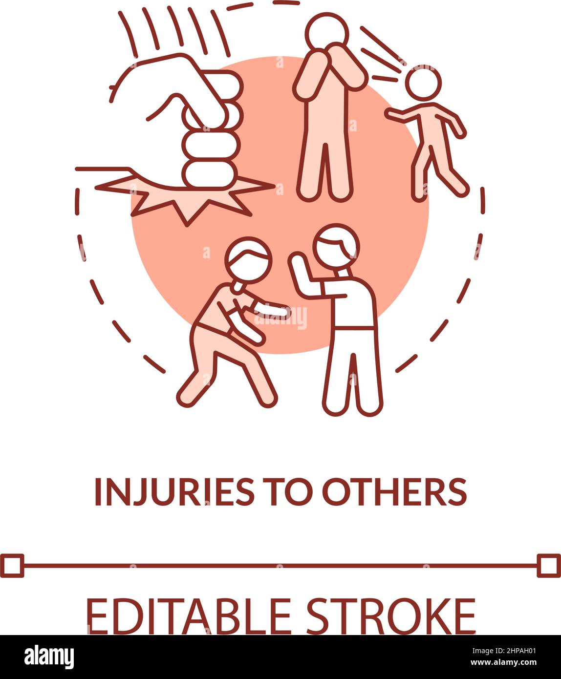 Injuries to others red concept icon Stock Vector Image & Art - Alamy