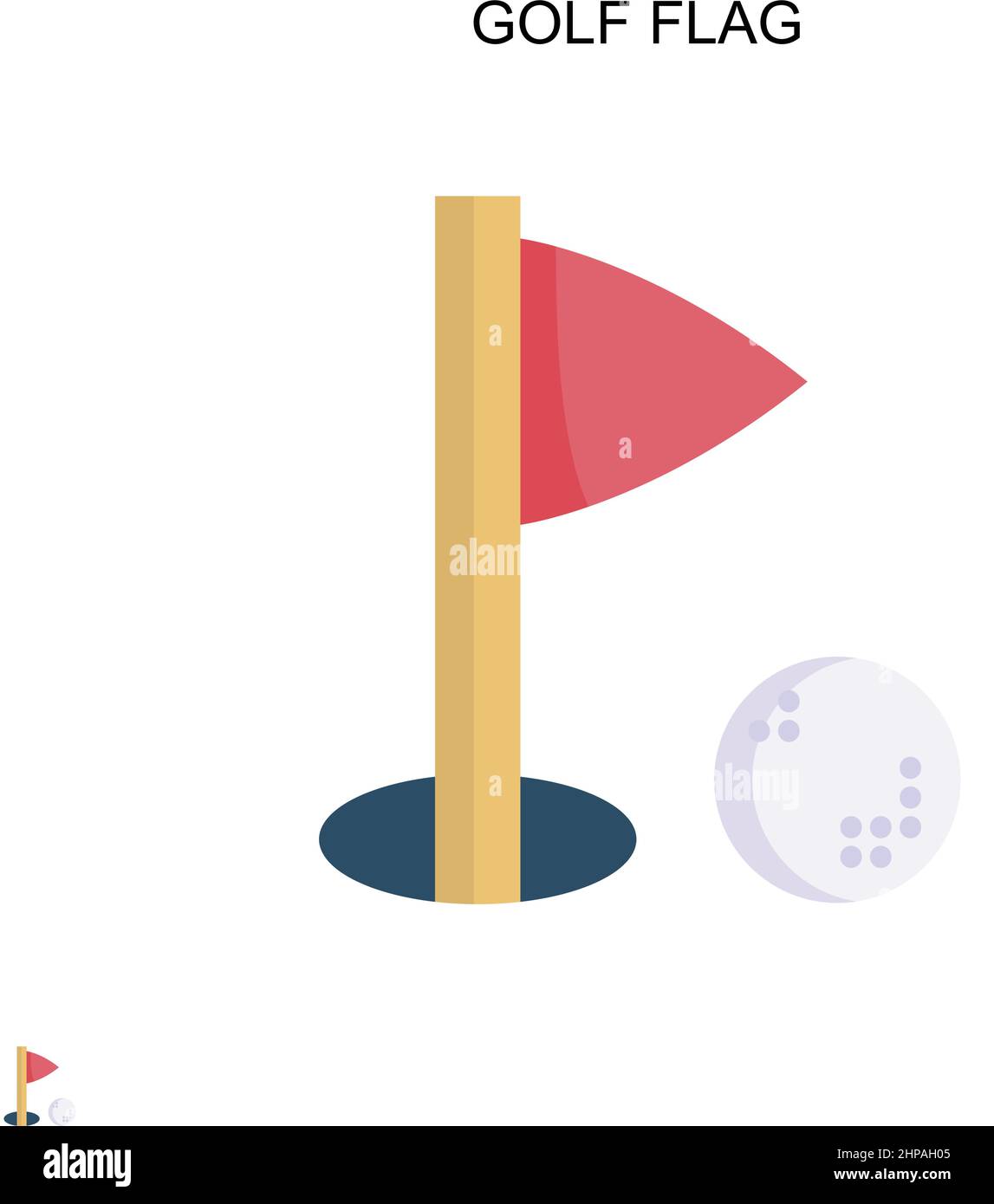 Golf flag Simple vector icon. Illustration symbol design template for ...