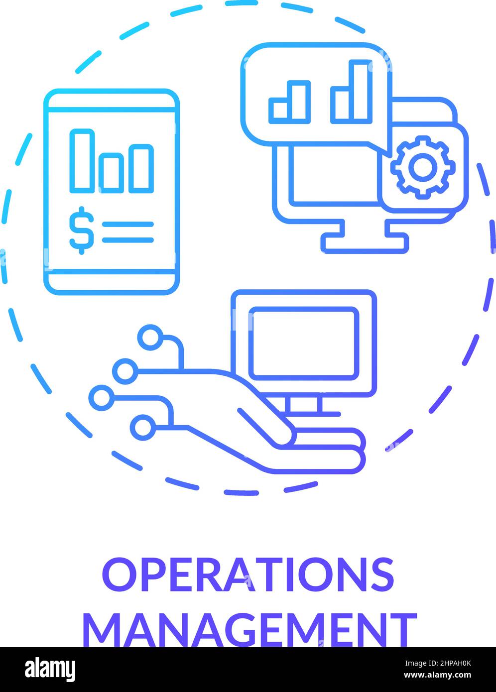 Operations management blue gradient concept icon Stock Vector Image ...