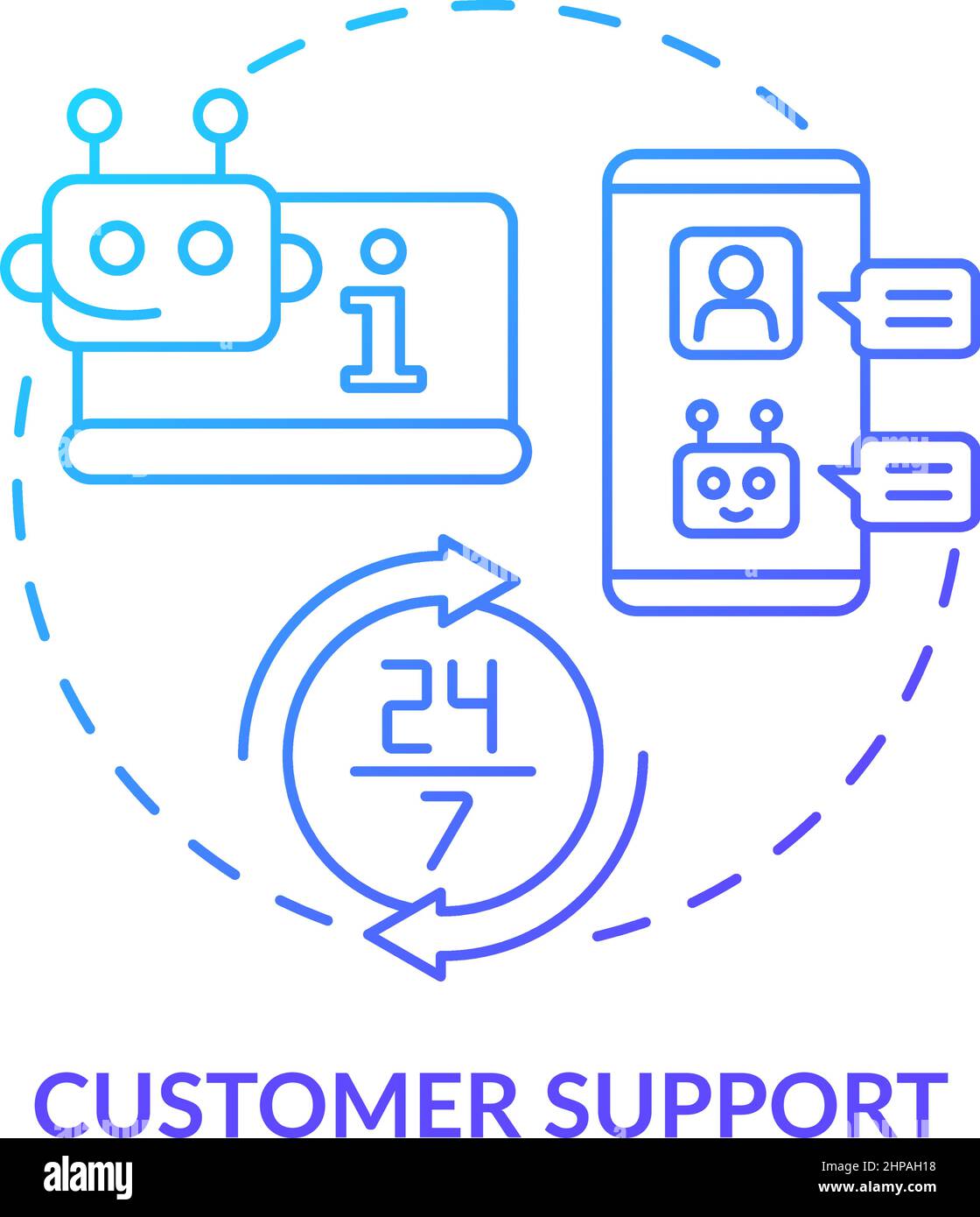 Customer support blue gradient concept icon Stock Vector Image & Art ...