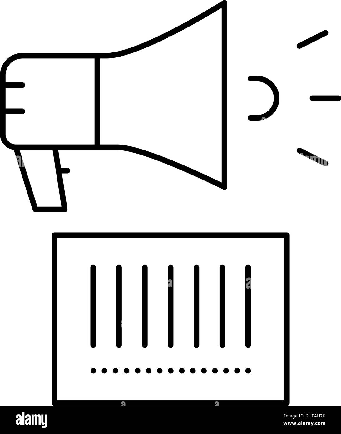 qr code loudspeaker line icon vector isolated illustration Stock Vector ...