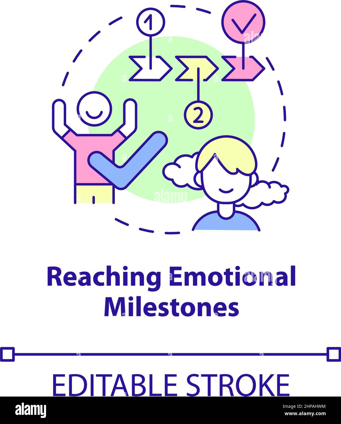 Reaching emotional milestones concept icon Stock Vector Image & Art - Alamy