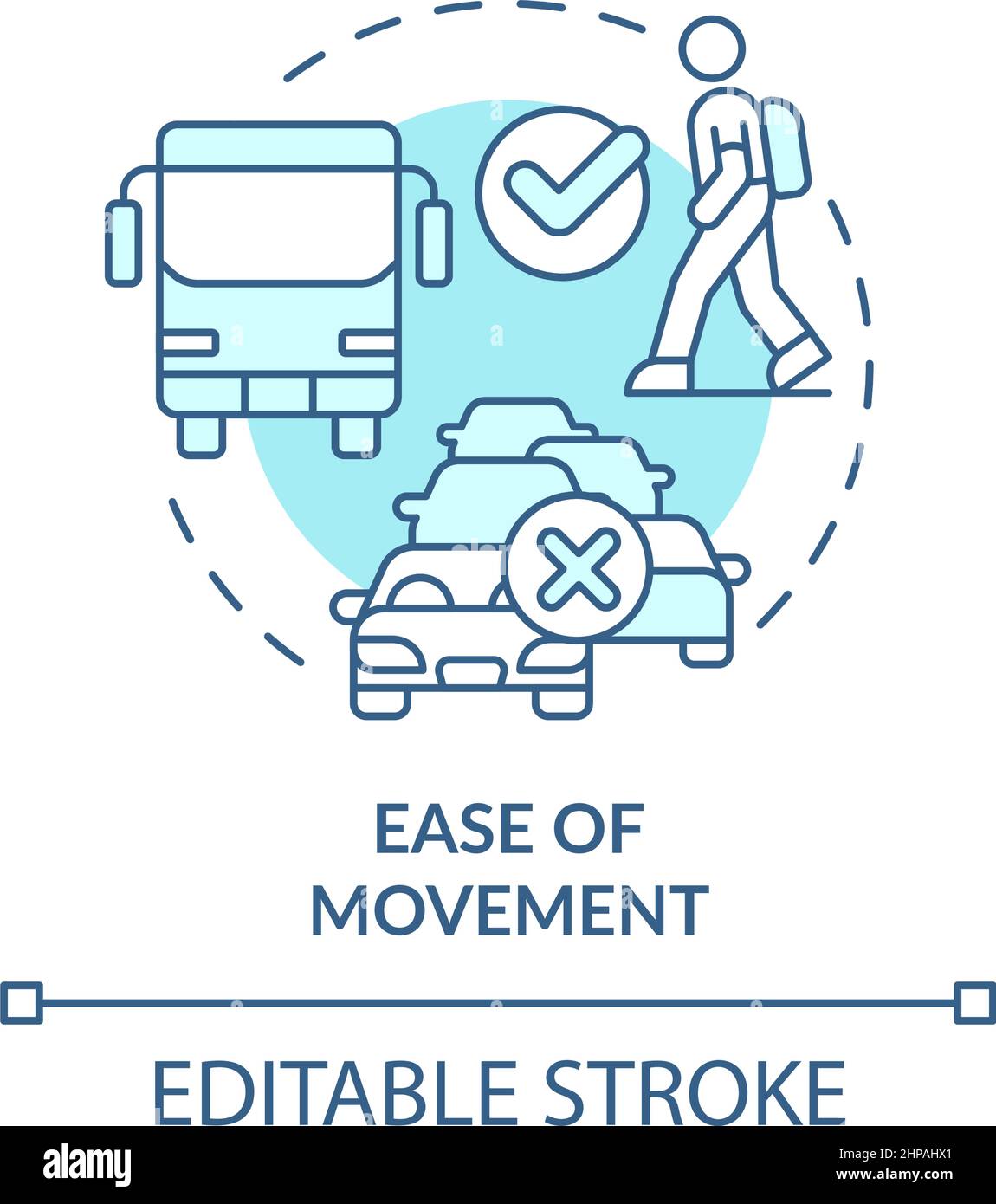 Ease of movement turquoise concept icon Stock Vector Image & Art - Alamy