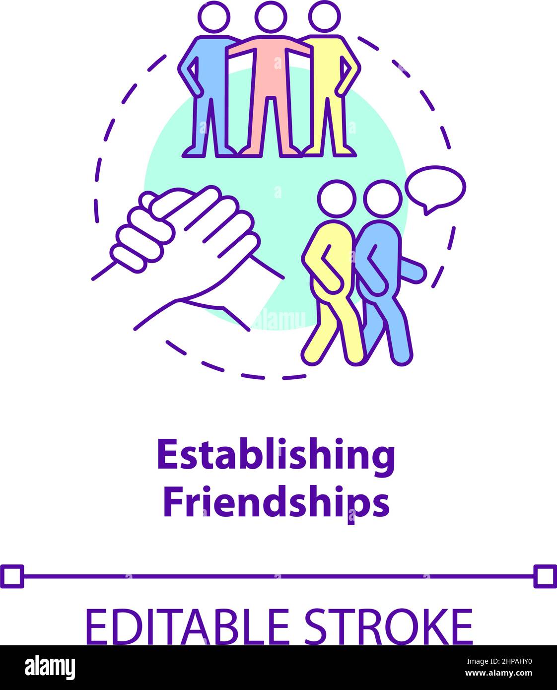 Establishing friendships concept icon Stock Vector Image & Art - Alamy