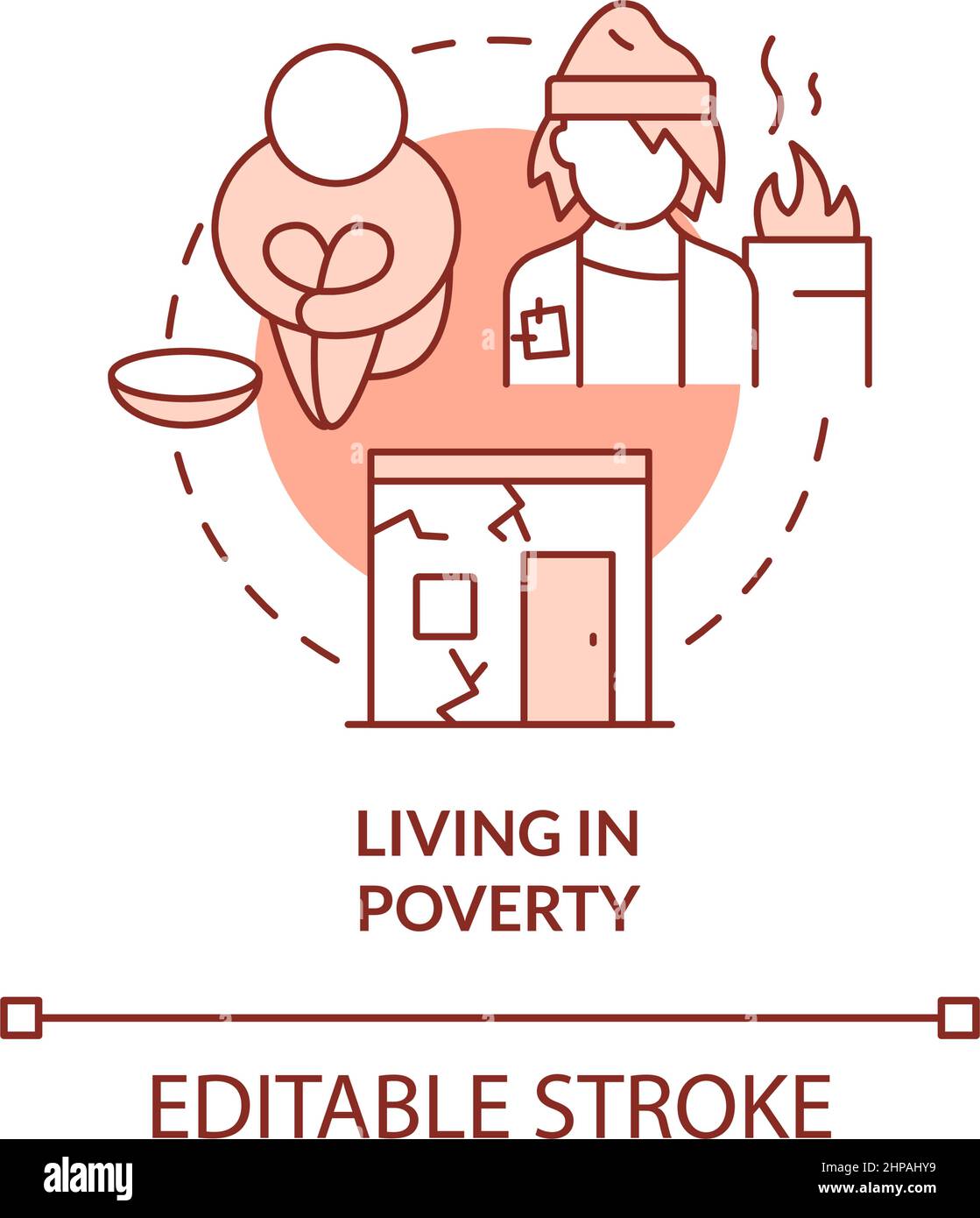 Living in poverty red concept icon Stock Vector Image & Art - Alamy