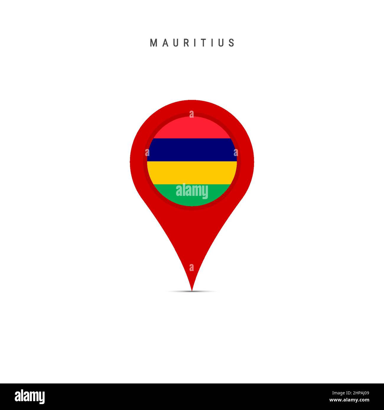 Teardrop Map Marker With Flag Of Mauritius Mauritian Flag Inserted In