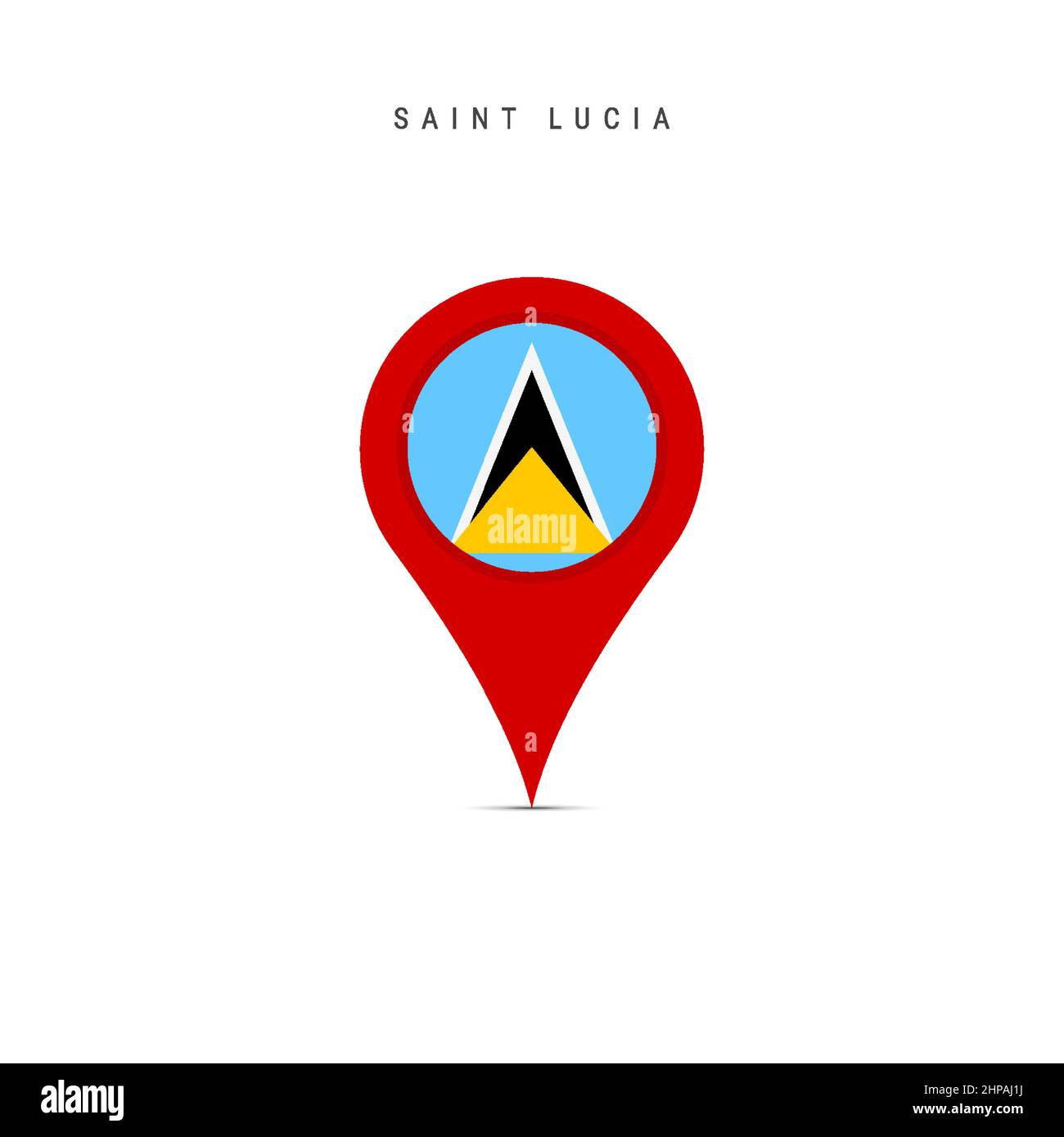 Teardrop map marker with flag of Saint Lucia. Saint Lucian flag ...