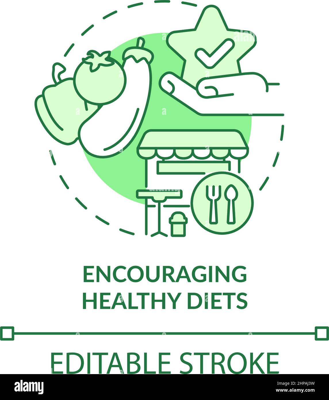 Encouraging healthy diets green concept icon Stock Vector Image & Art ...