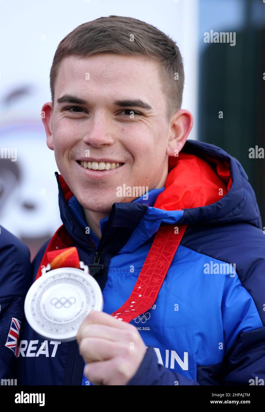 Great Britain's Ross Whyte celebrates with their silver medal following ...