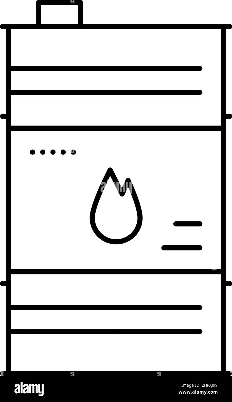 fuel barrel line icon vector black illustration Stock Vector Image ...