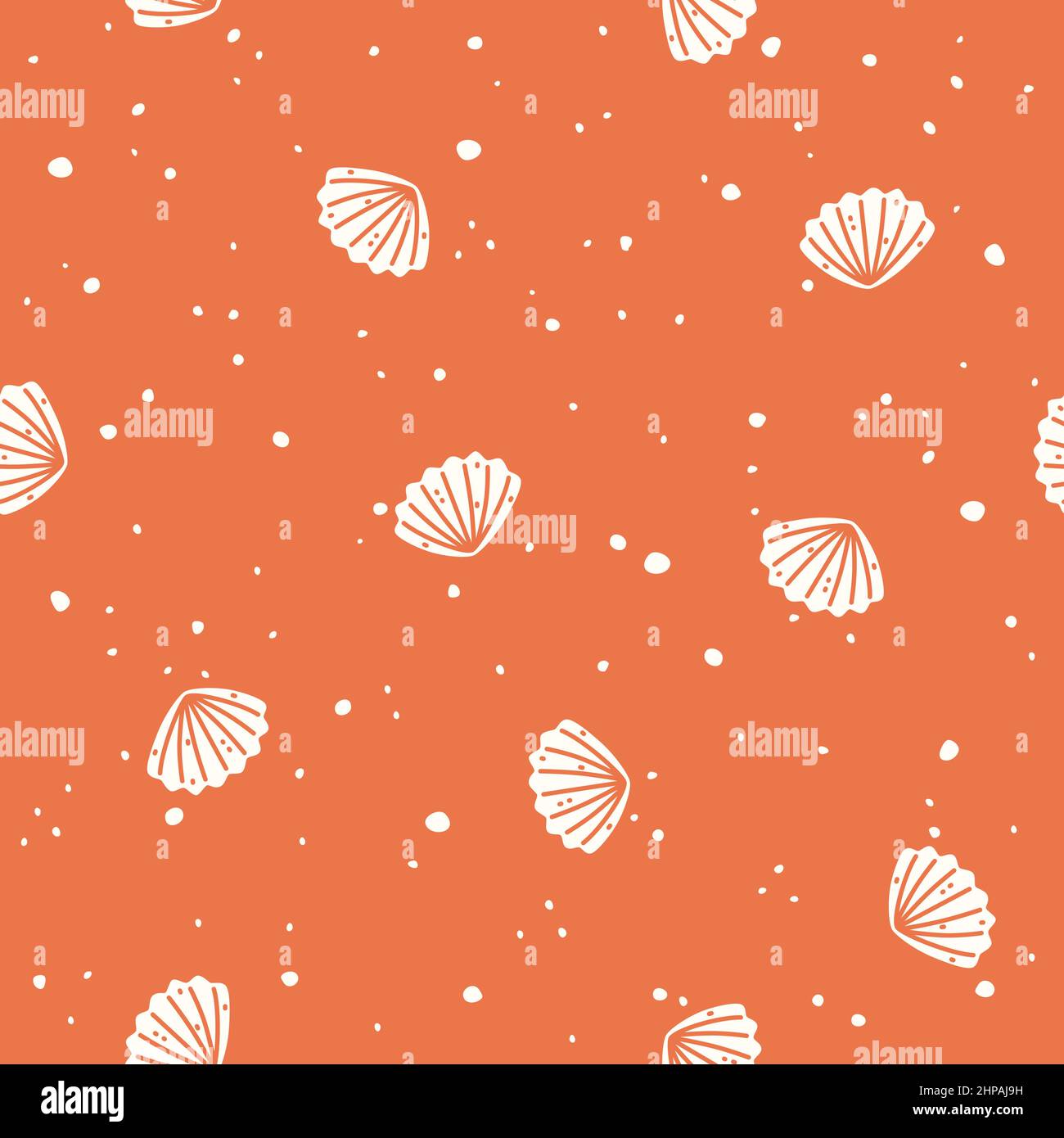 Seashells on a red background Stock Vector Images - Alamy