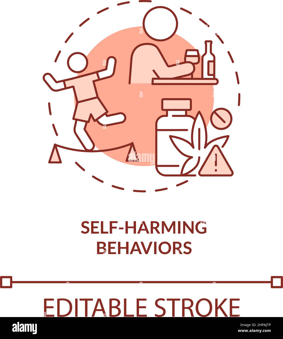 Self harming behaviors red concept icon Stock Vector Image & Art - Alamy