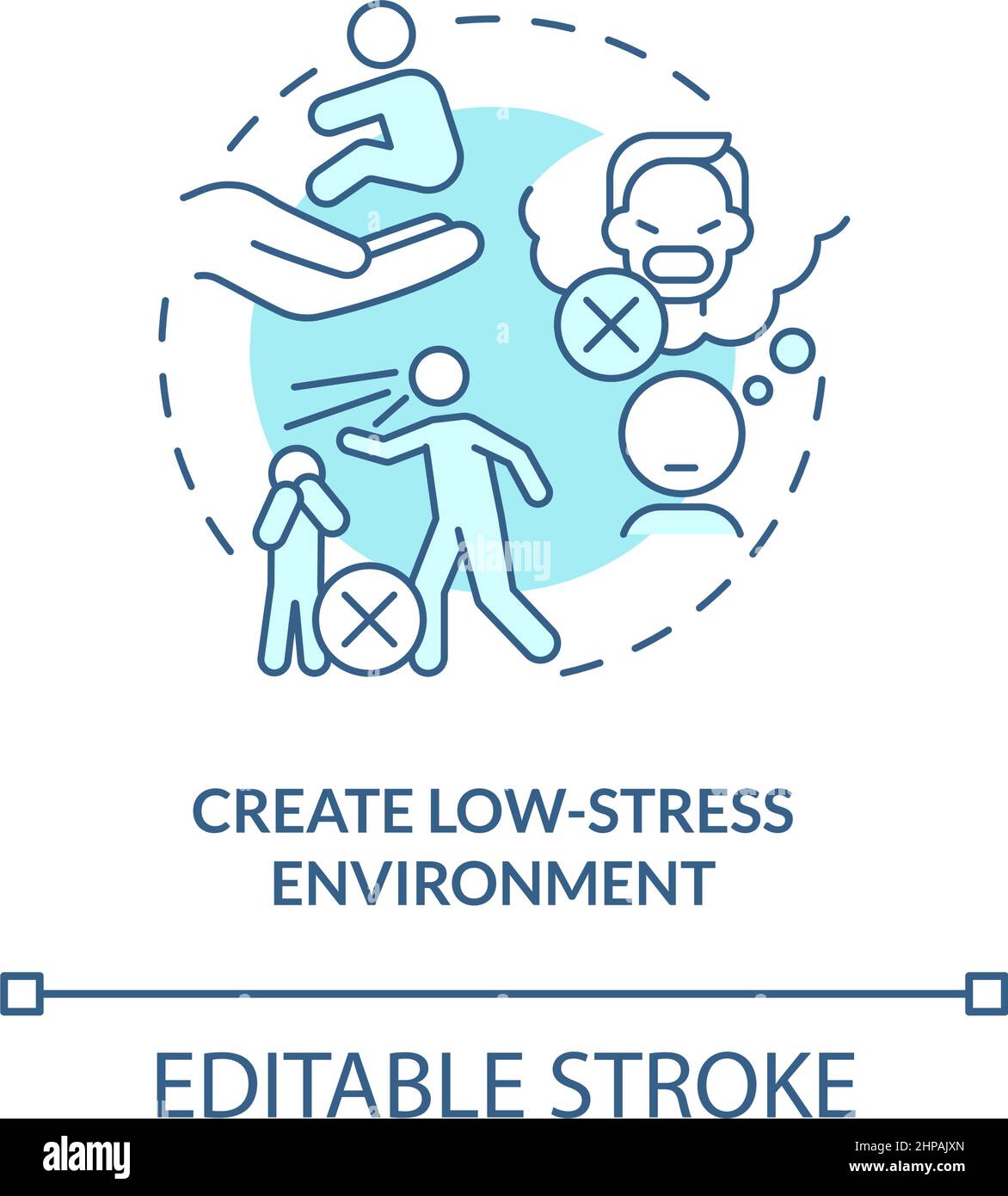 Create low stress environment turquoise concept icon Stock Vector Image ...