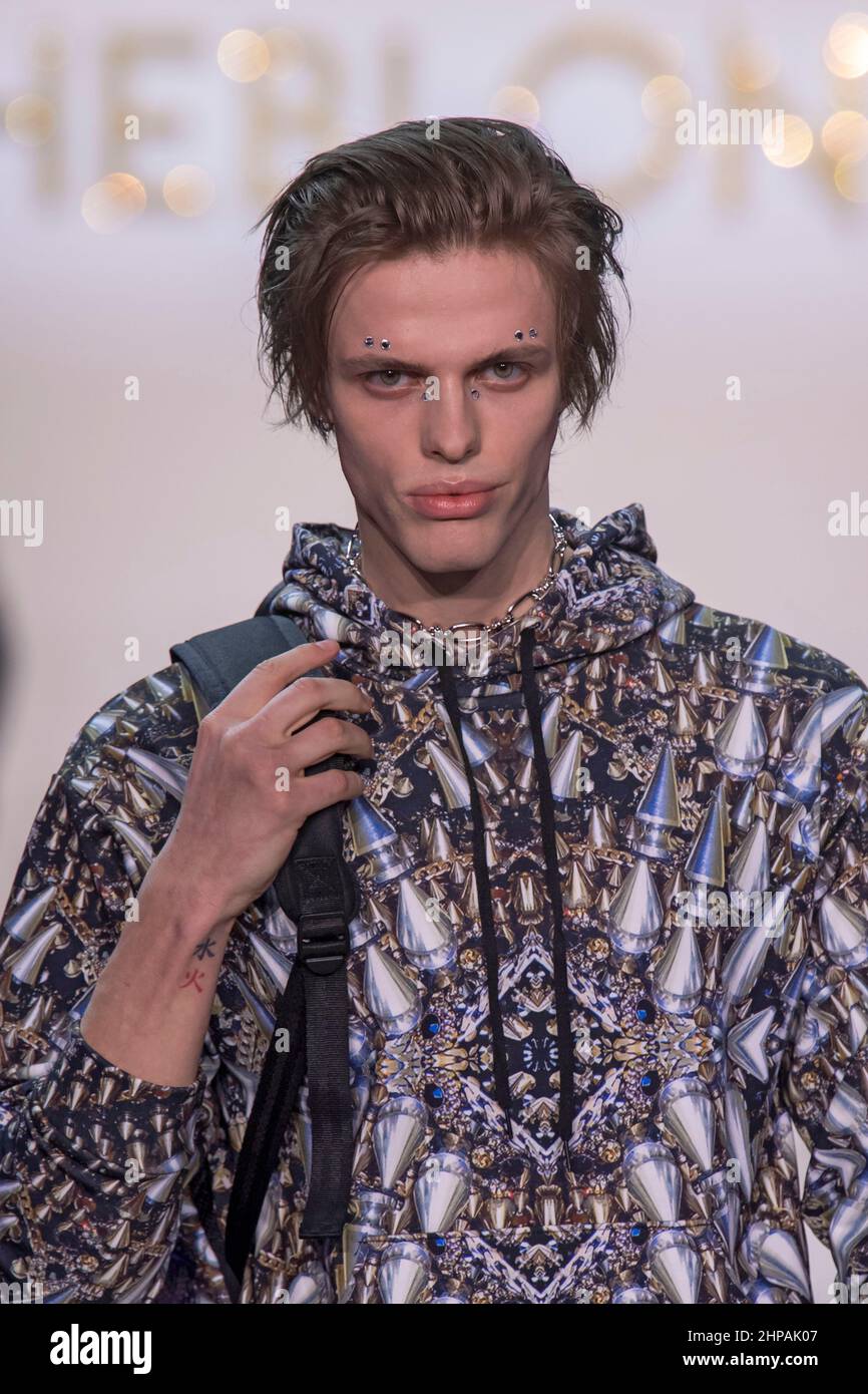 New York, USA. 16th Feb, 2022. A model walks the runway for The Blonds ...