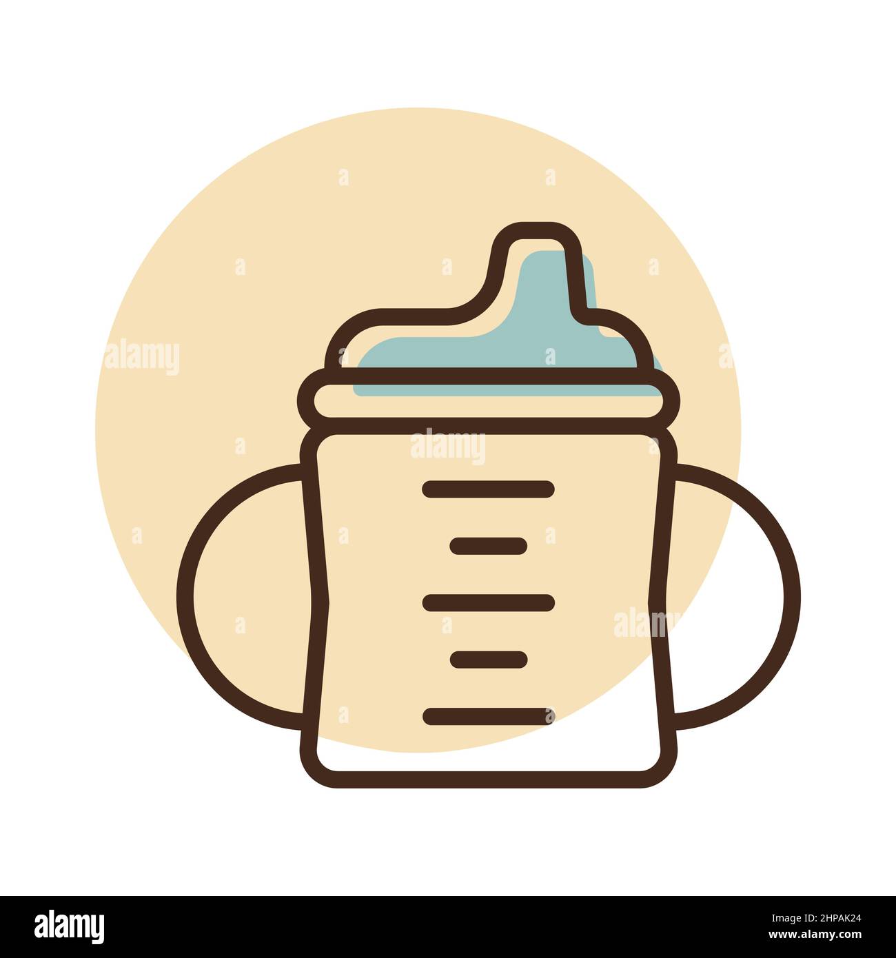 Toddler sippy cup vector icon. Graph symbol for children and newborn ...