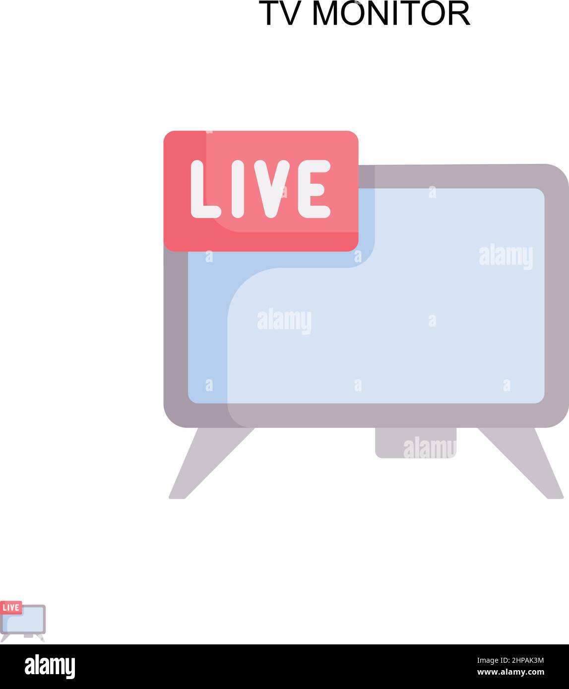 Tv monitor Simple vector icon. Illustration symbol design template for ...